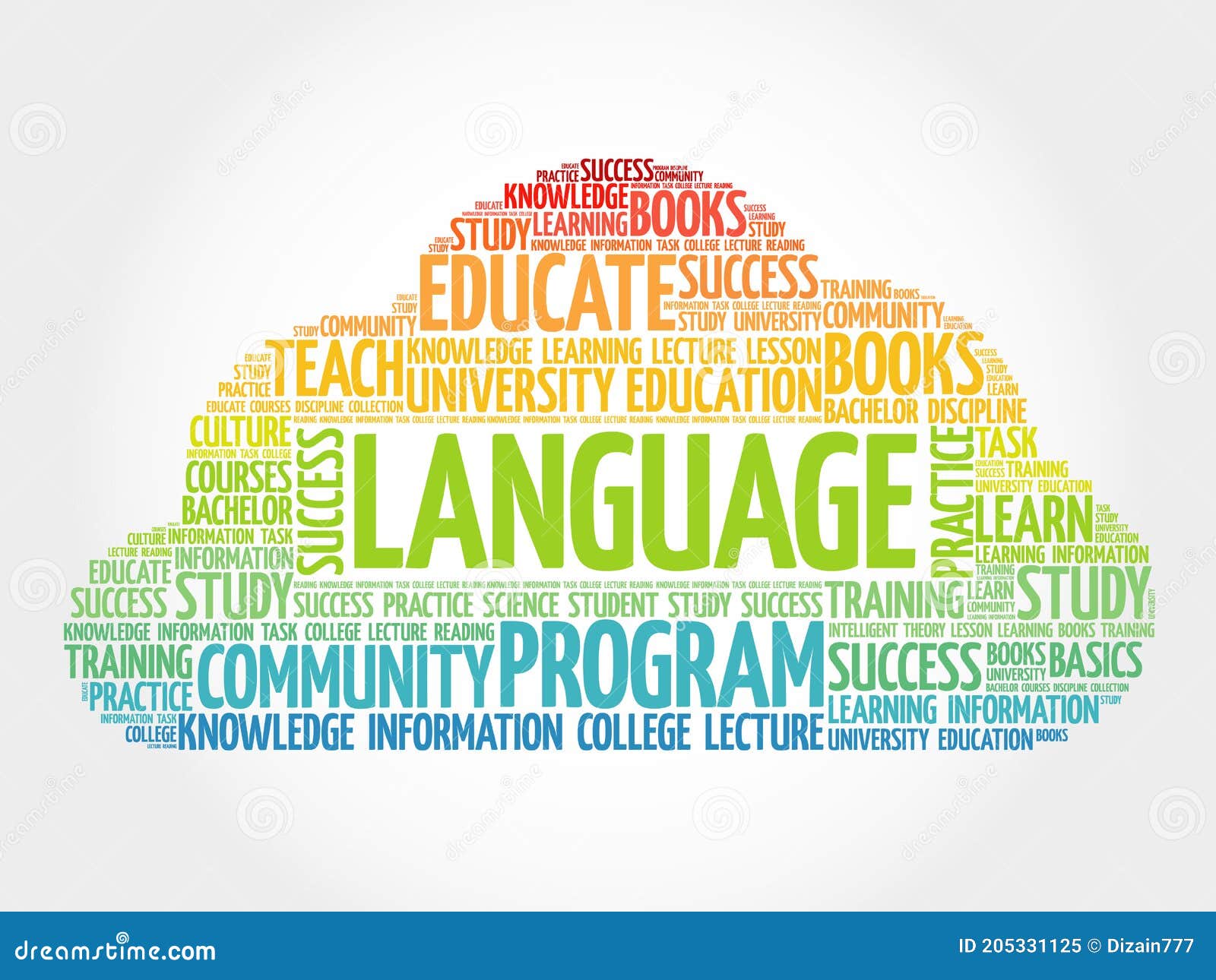 LANGUAGE word cloud stock illustration. Illustration of german - 205331125