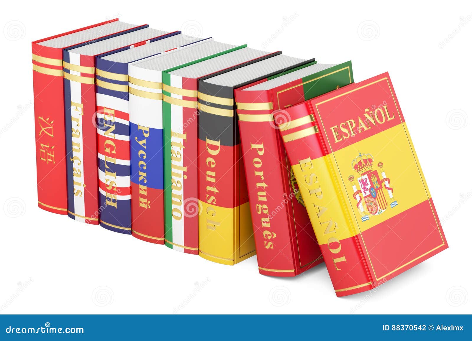 Languages Books, 3D Rendering Stock Illustration - Illustration of ...
