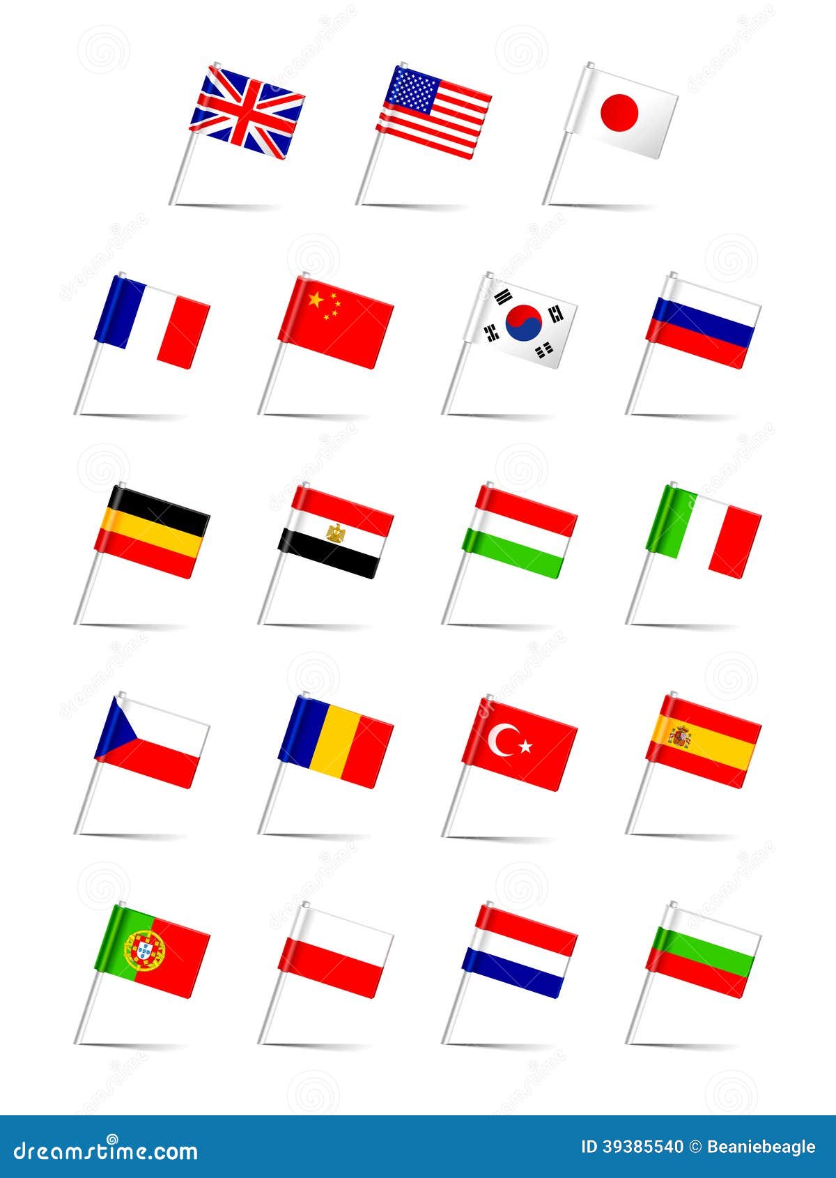Languages Flag Set stock vector. Illustration of drawings - 39385540