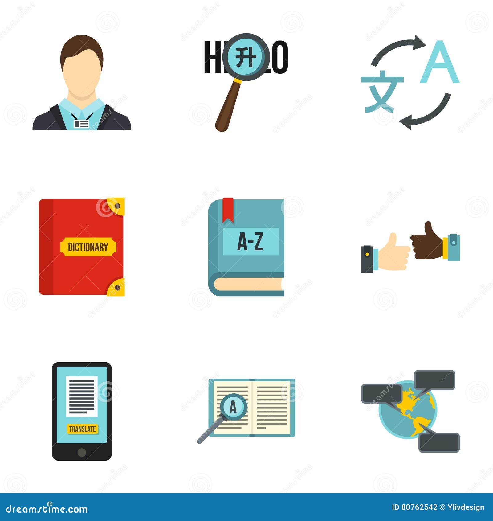 Languages Icons Set, Simple Style Vector Illustration | CartoonDealer ...