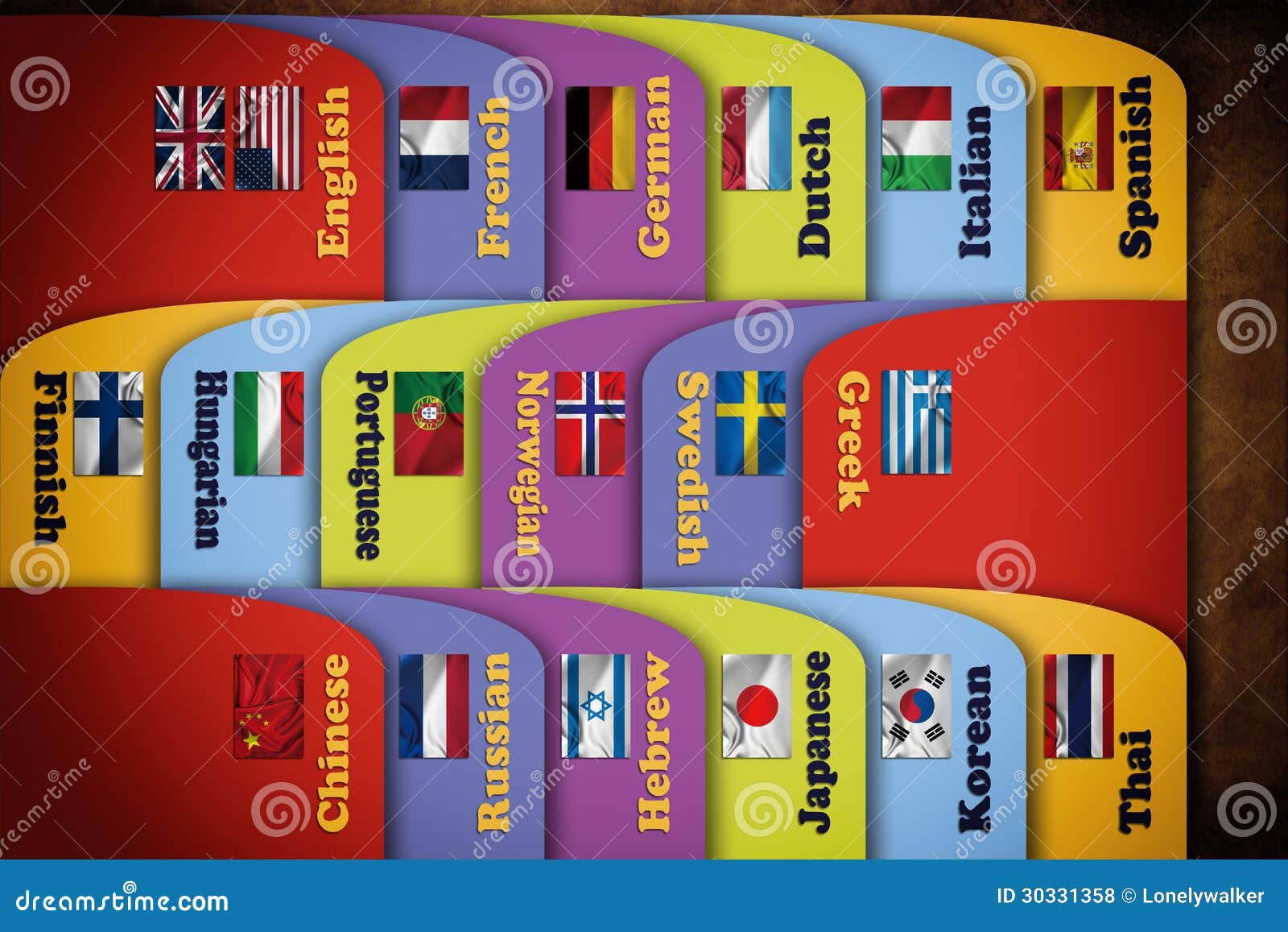 Languages Index Cards stock illustration. Illustration of language ...