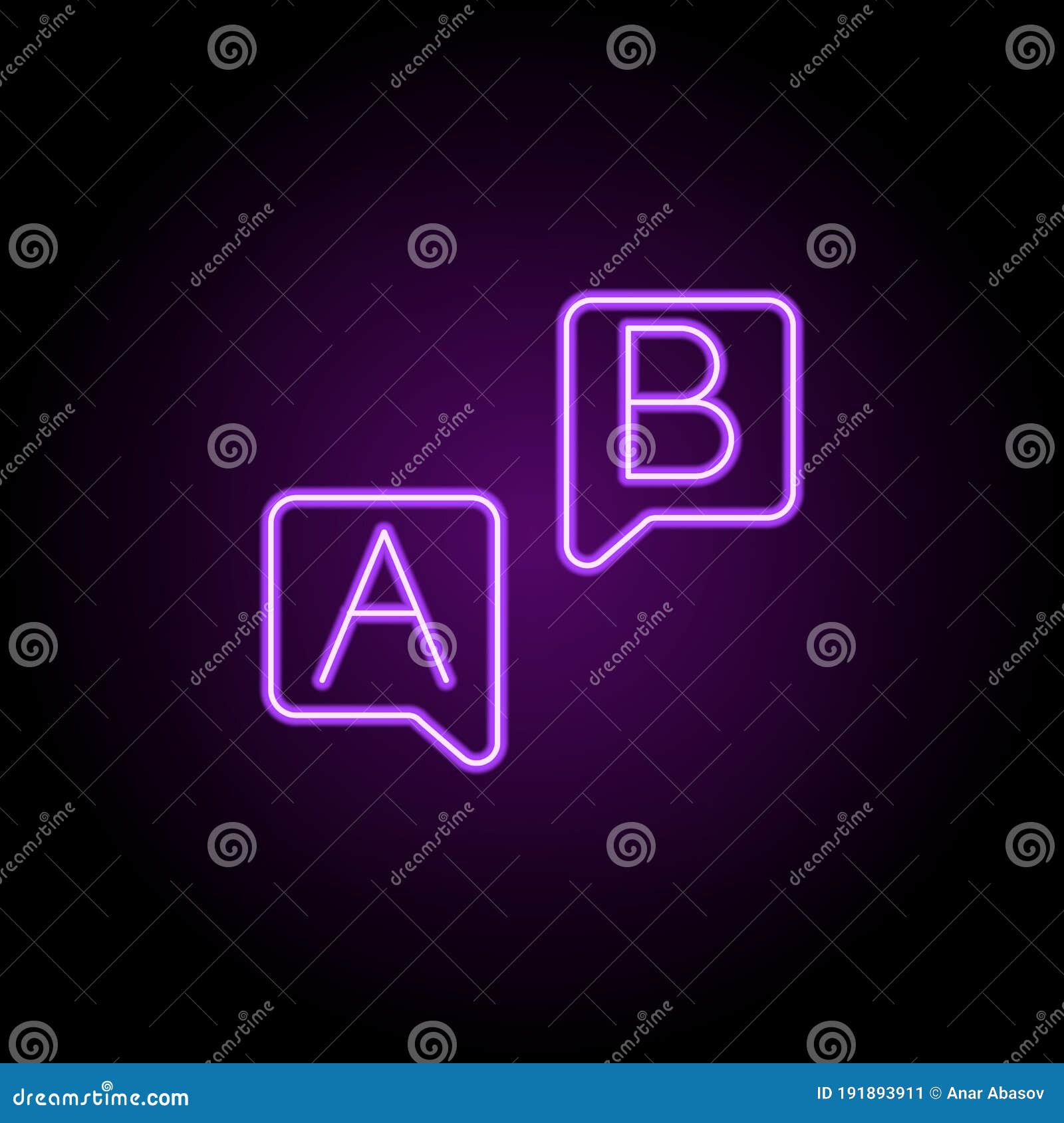 Languages Line Icon. Elements of Web in Neon Style Icons Stock ...