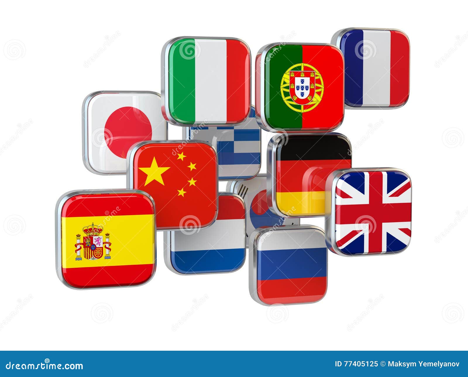 Languages Translationor Online Translator Concept. Flags Isolate Stock ...