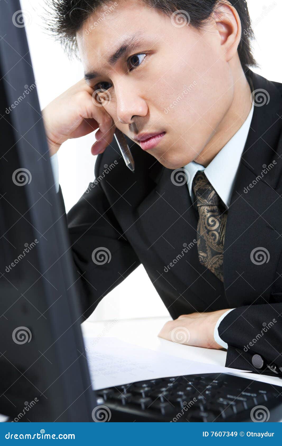 Languid Gesture of Businessman Stock Image - Image of problem, lean ...