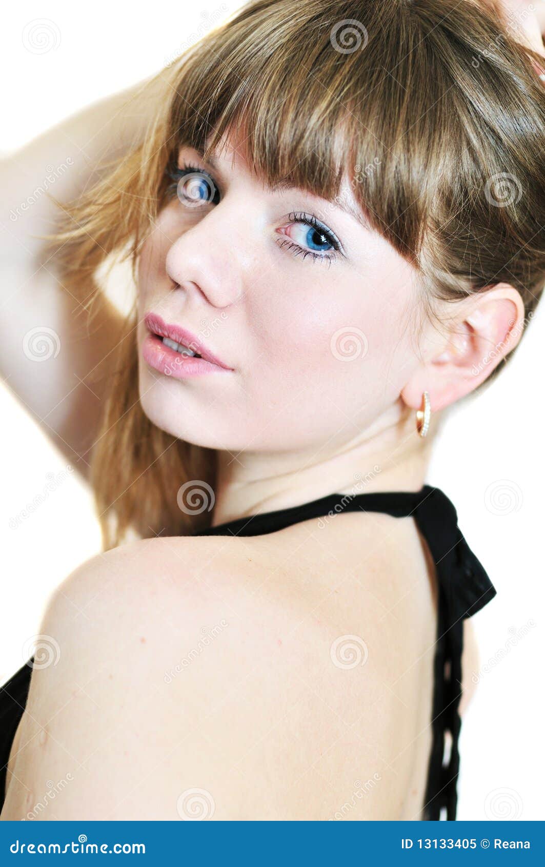 Languishing beauty stock image. Image of female, wall - 13133405