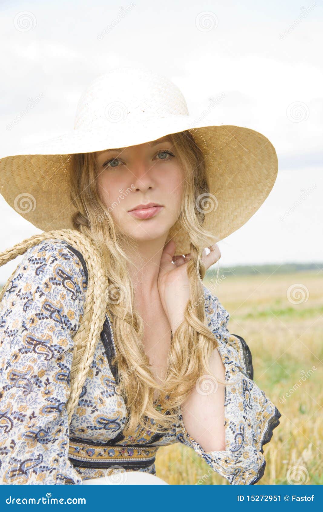 Languor stock image. Image of portrait, girl, sight, field - 15272951
