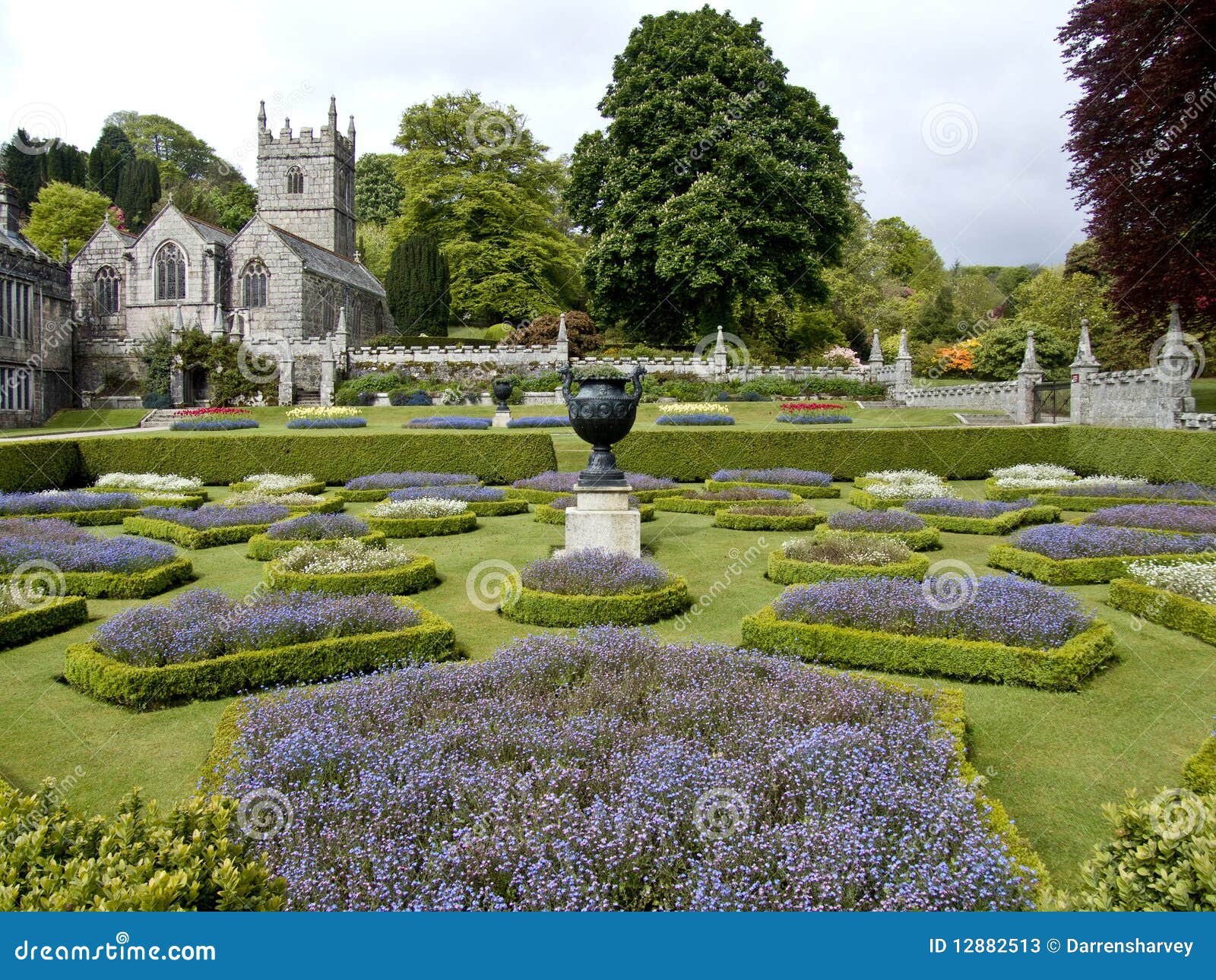 Lanhydrock Gardens and Church Stock Image - Image of flowers, gardens ...