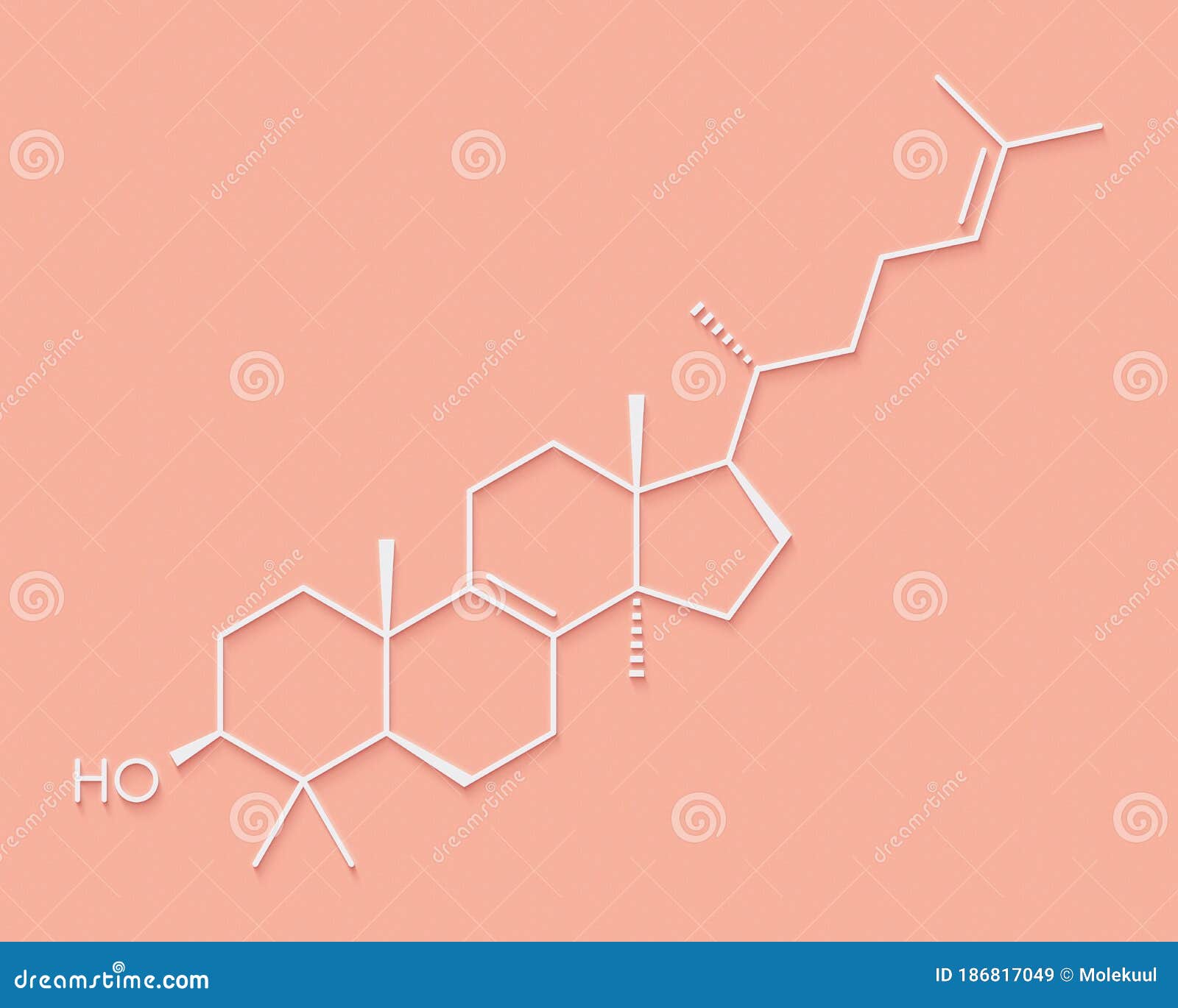 Lanosterol Molecule. Investigated For Treatment Of Cataract. Skeletal ...