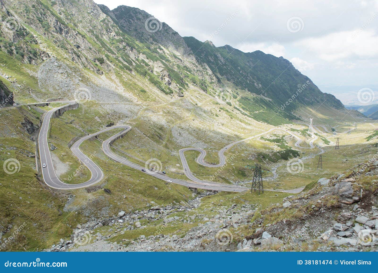 Lanscape with Amazing Mountains and Curved Road Stock Photo - Image of ...