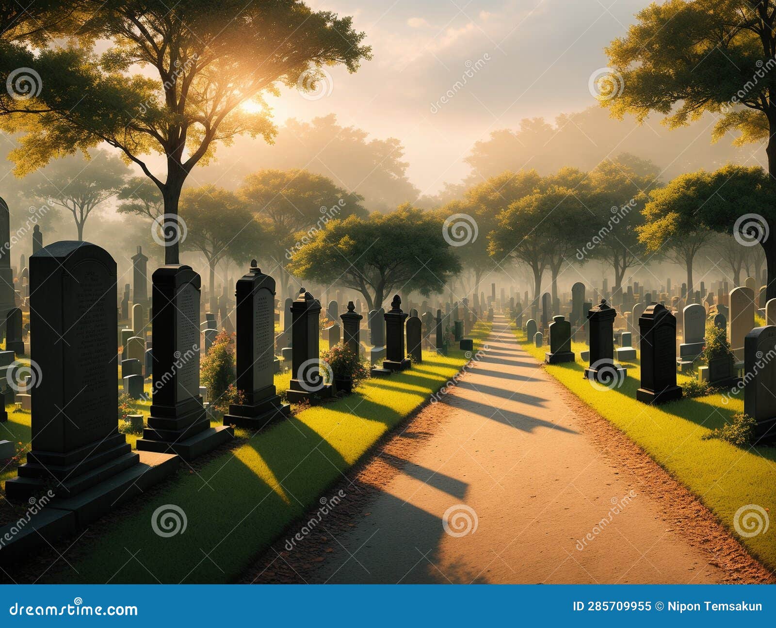 Cemeteries and Graveyards Incorporate a Foreground Element Made with ...