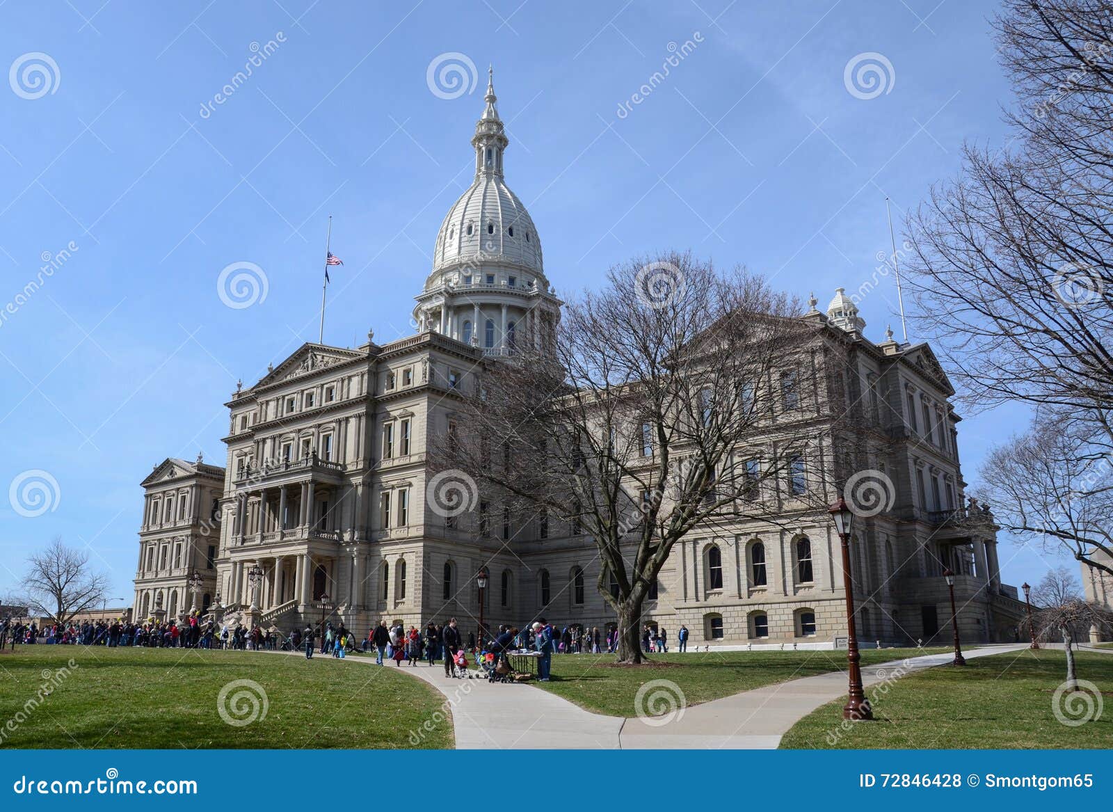 Lansing capitol side view editorial stock photo. Image of historic ...