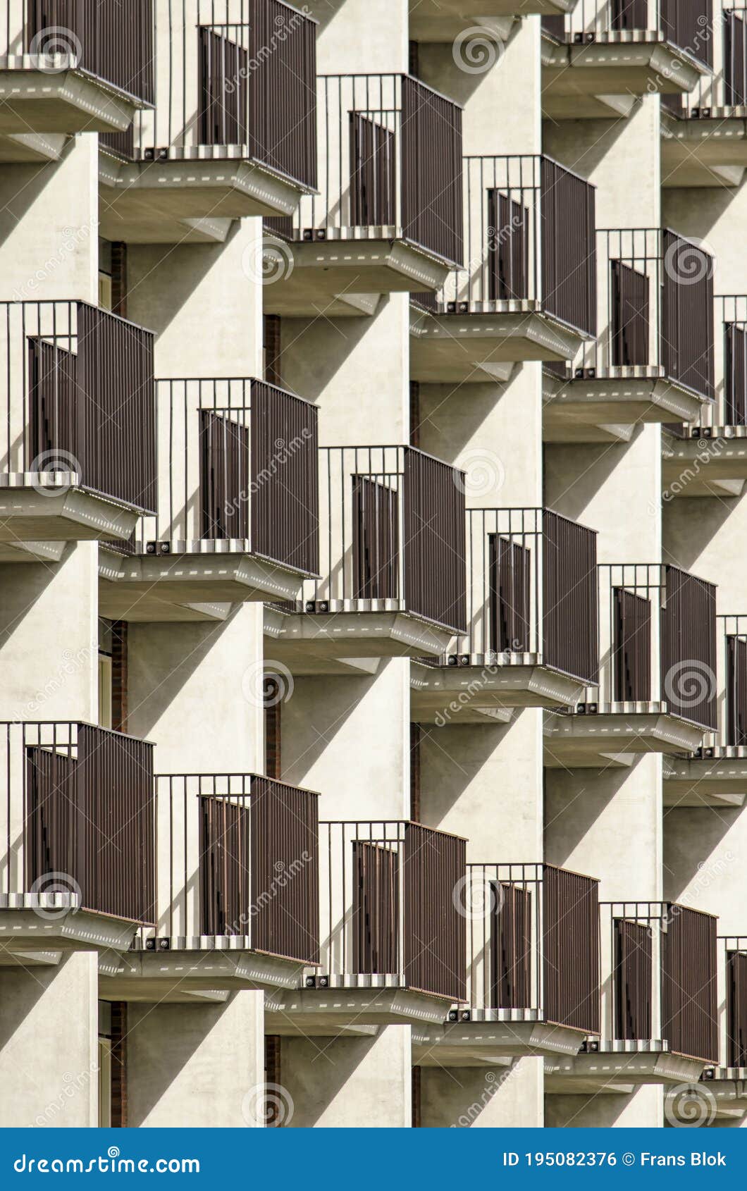 Geometric Facade with Balconies Editorial Photo - Image of rodenrijs ...