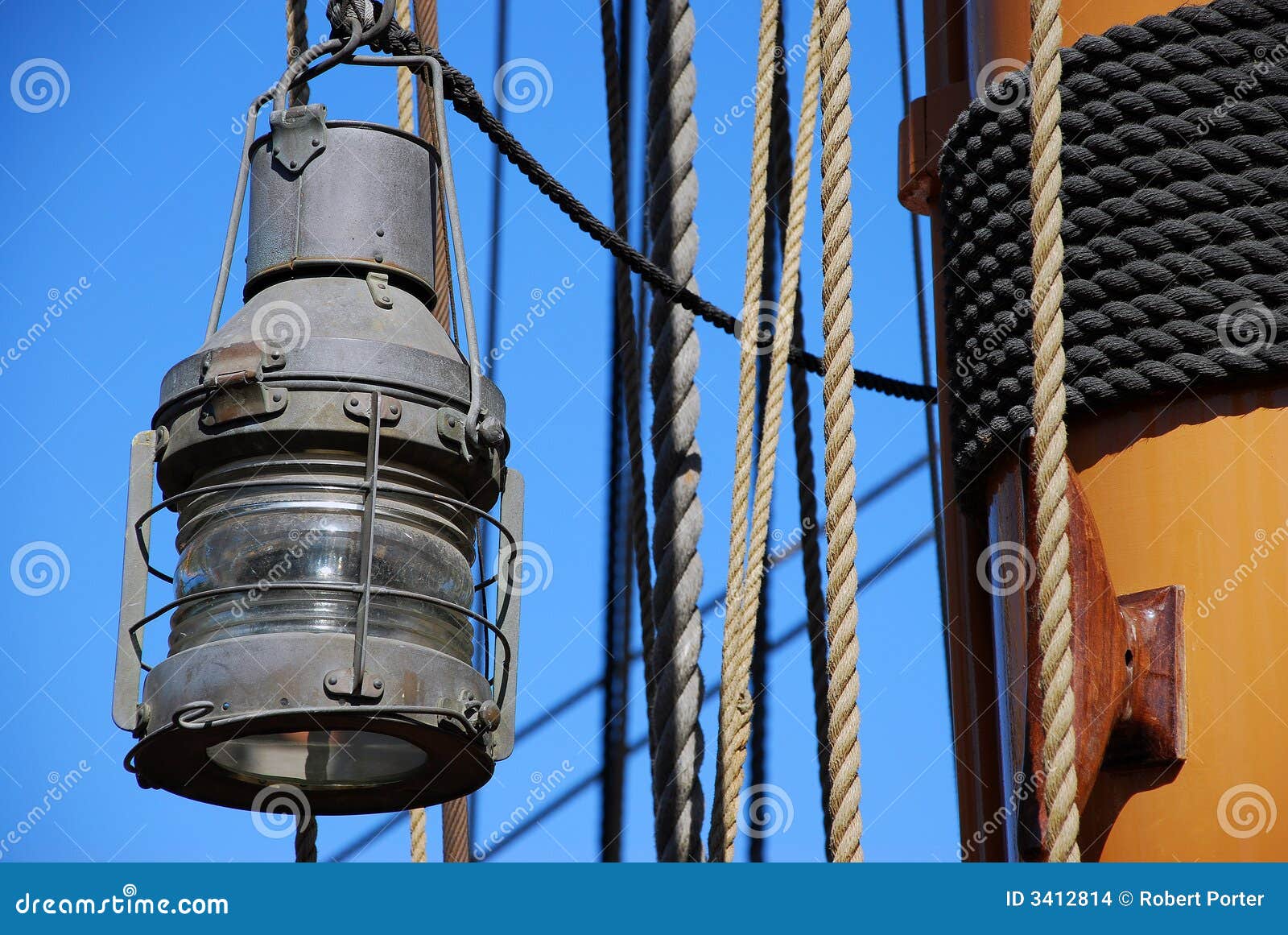 Lantern stock photo. Image of lantern, boat, ropes, ship - 3412814