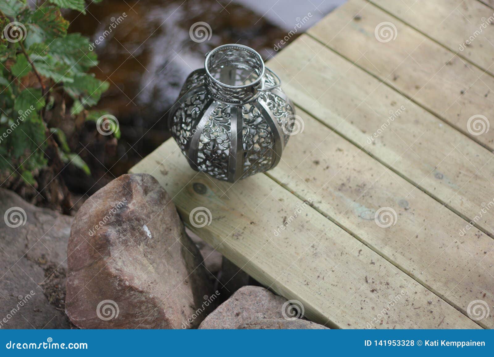 Lantern on bridge stock photo. Image of vacation, wodden - 141953328