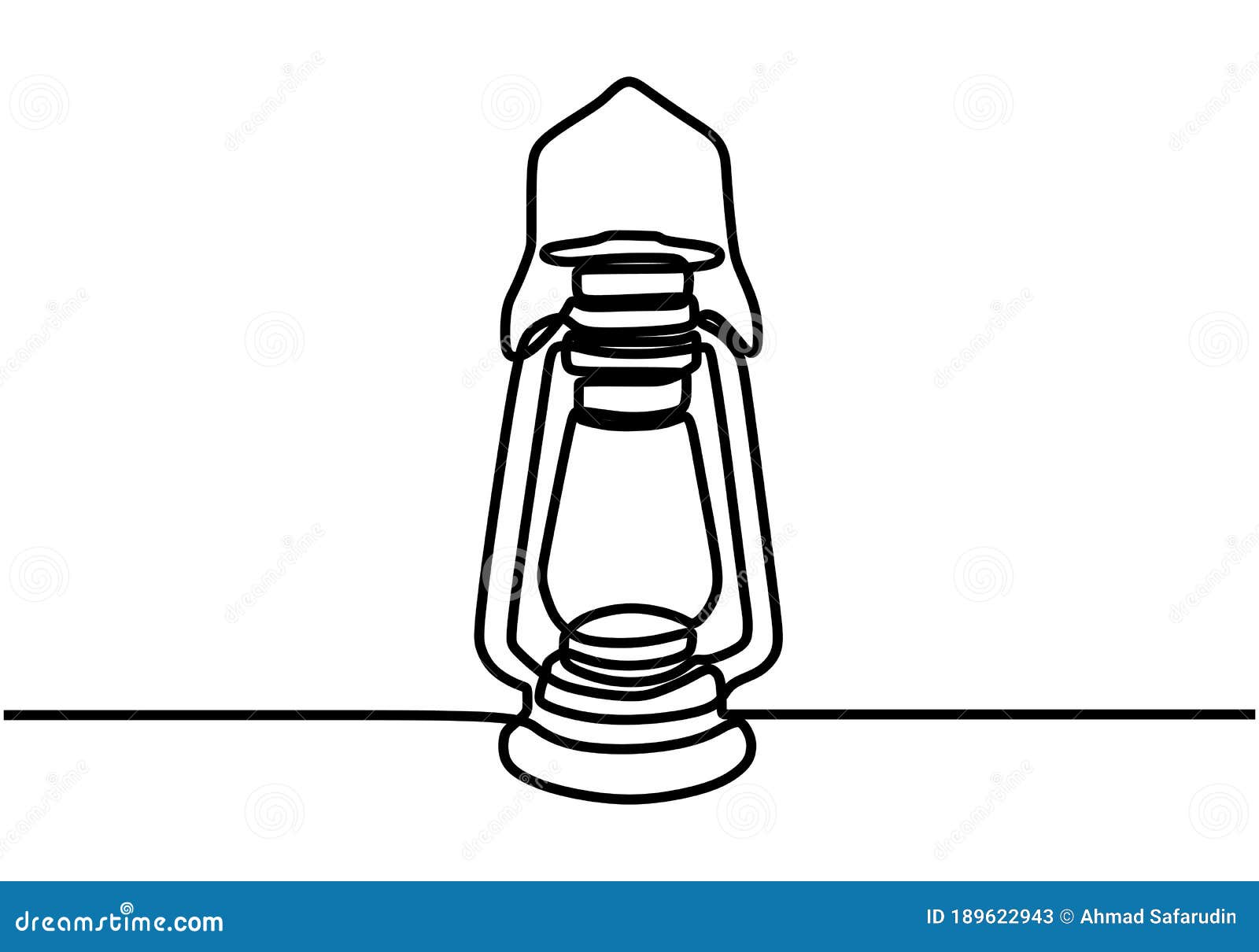 Lantern Continuous One Line Drawing Vector Illustration Minimalism ...