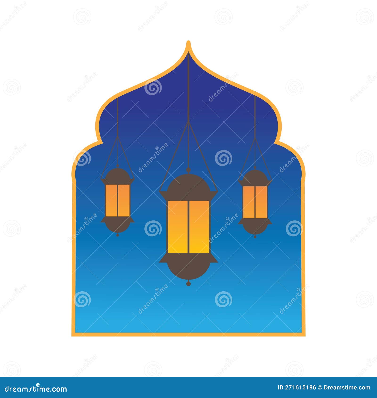 Lantern Design Template Mosque Brochure Illustration Banner Vector ...