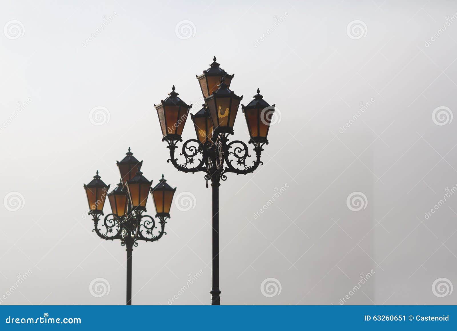 Lantern in the fog stock image. Image of kaliningrad - 63260651