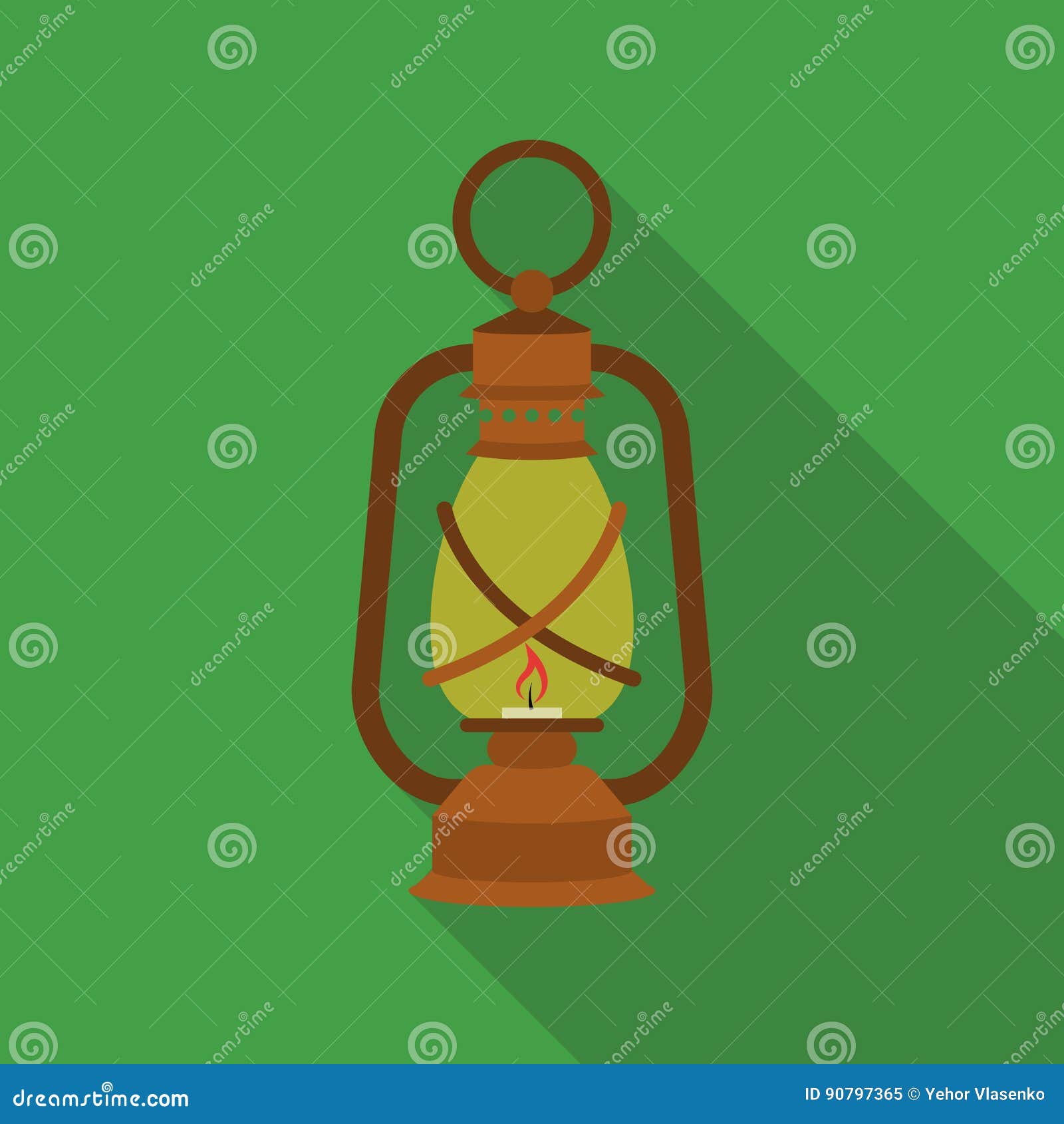 Lantern Icon in Flat Style Isolated on White Background. Mine Symbol ...