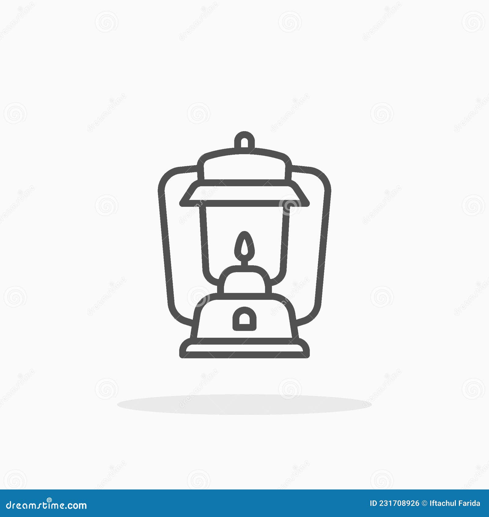 Lantern Icon. Outline Linear Style Stock Vector - Illustration of lamp ...