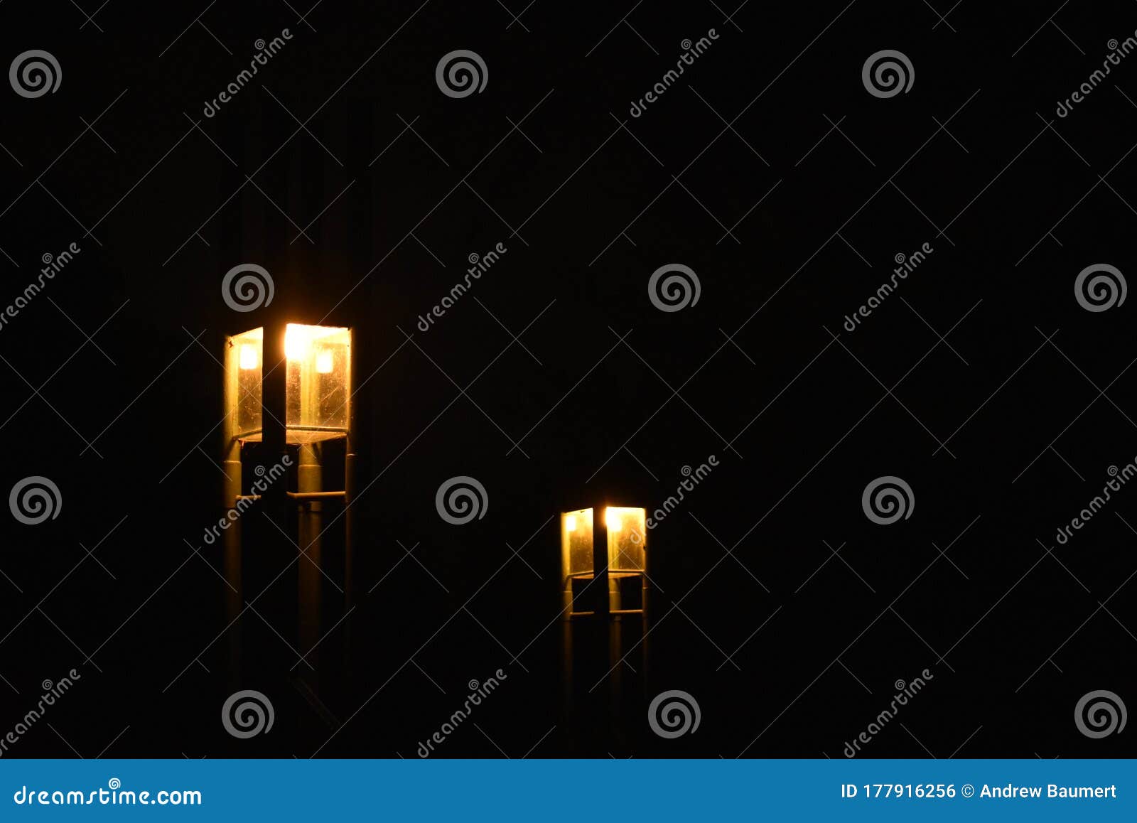 Lantern Light Lit Up at Night in a Park in Berlin Germany Stock Photo ...