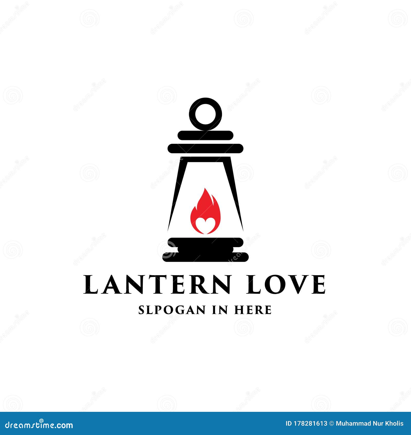 Lantern Logo with Flame Icon Inside Vector Illustration Design Stock ...
