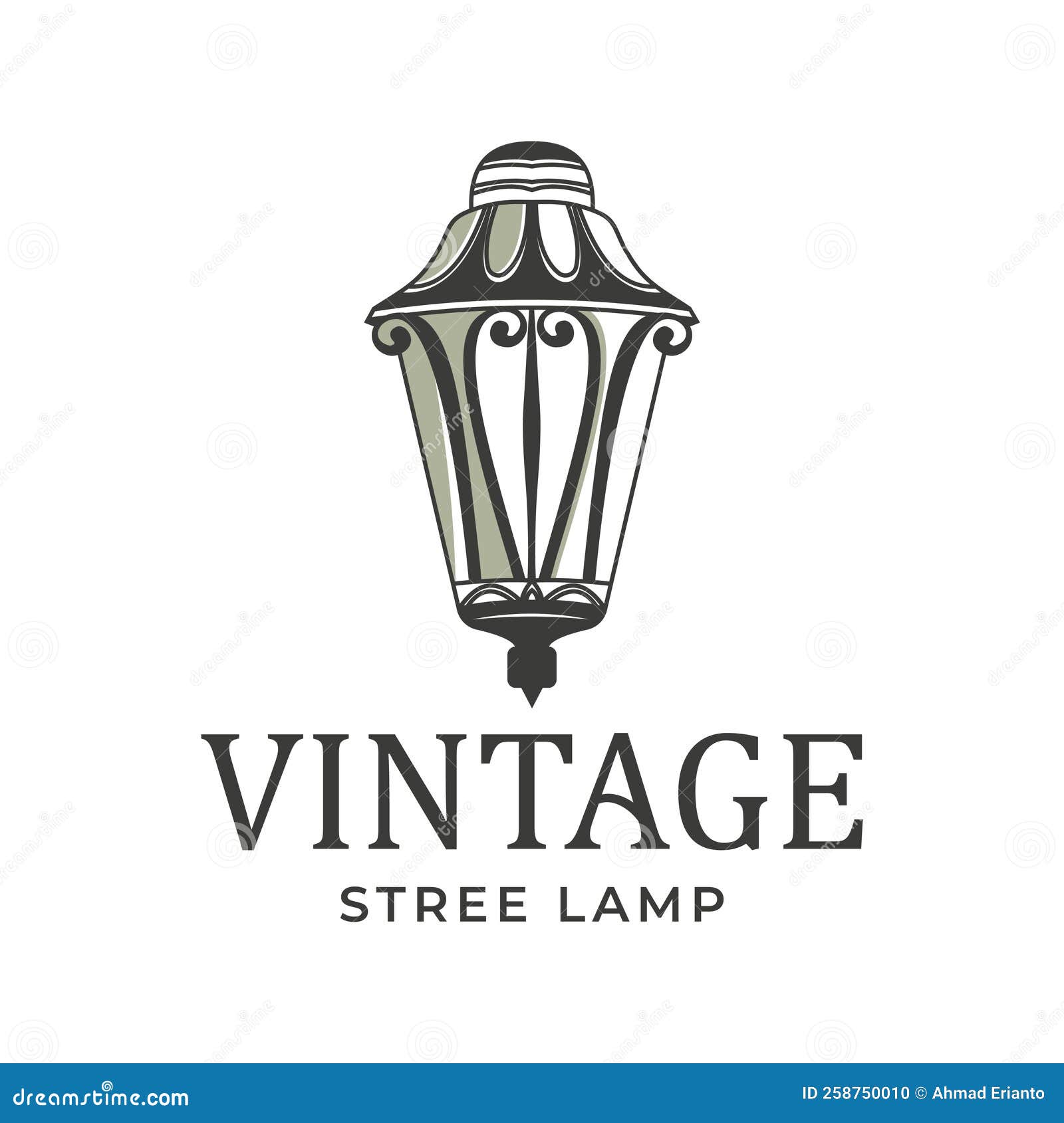 Lantern Post Classical Street Light Vintage Logo Design Vector Symbol ...