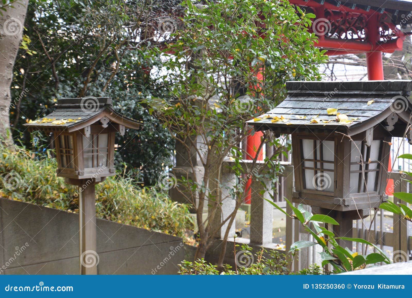 Lantern in the shrine stock photo. Image of candle, asia - 135250360