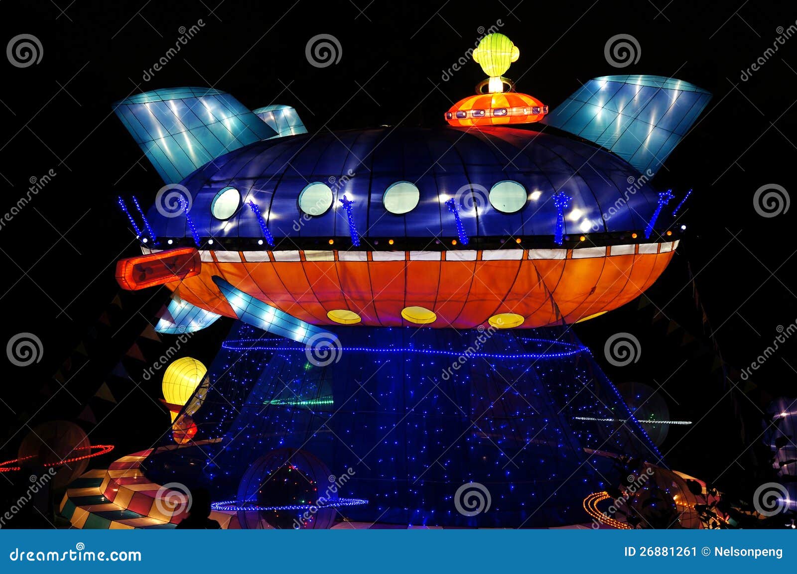 Lantern in spaceship shape stock image. Image of festival - 26881261