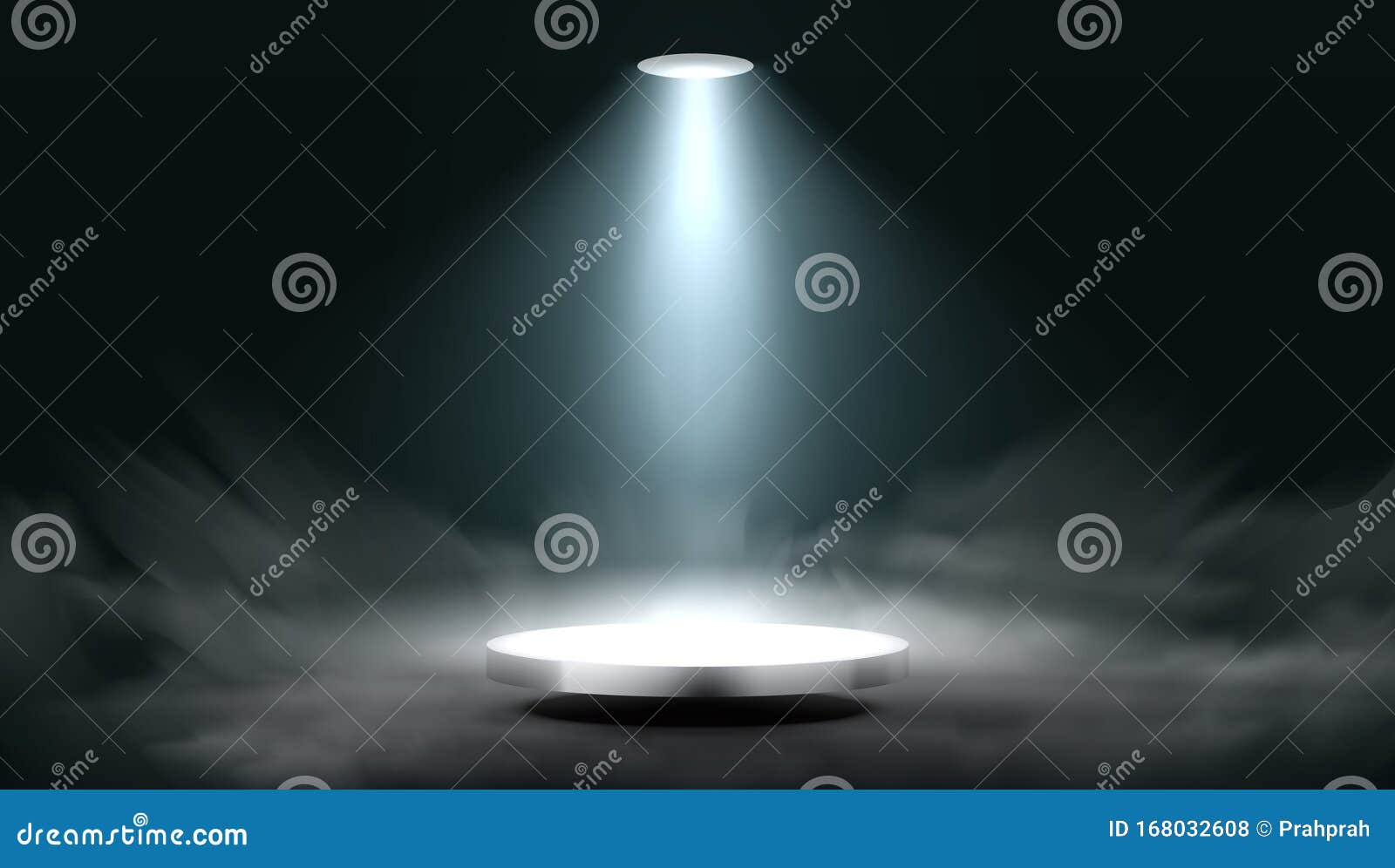 3D Lantern Spot Illuminates Round Scene Stage Stock Vector ...