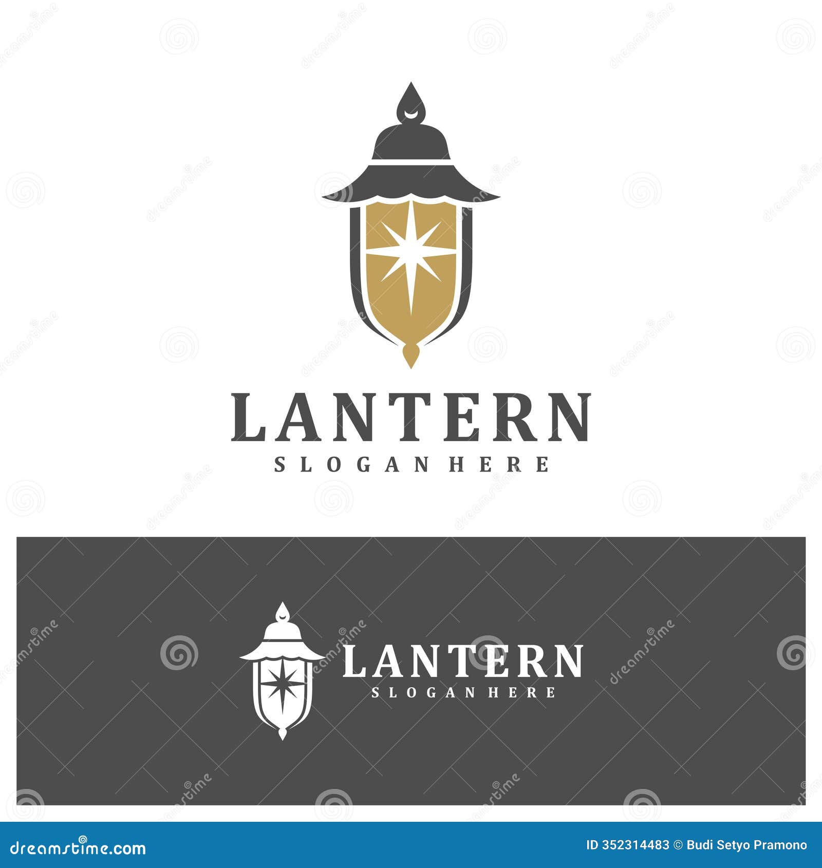 Set Of Lantern Star Logo Vector Illustration. Star Lantern Logo Design ...