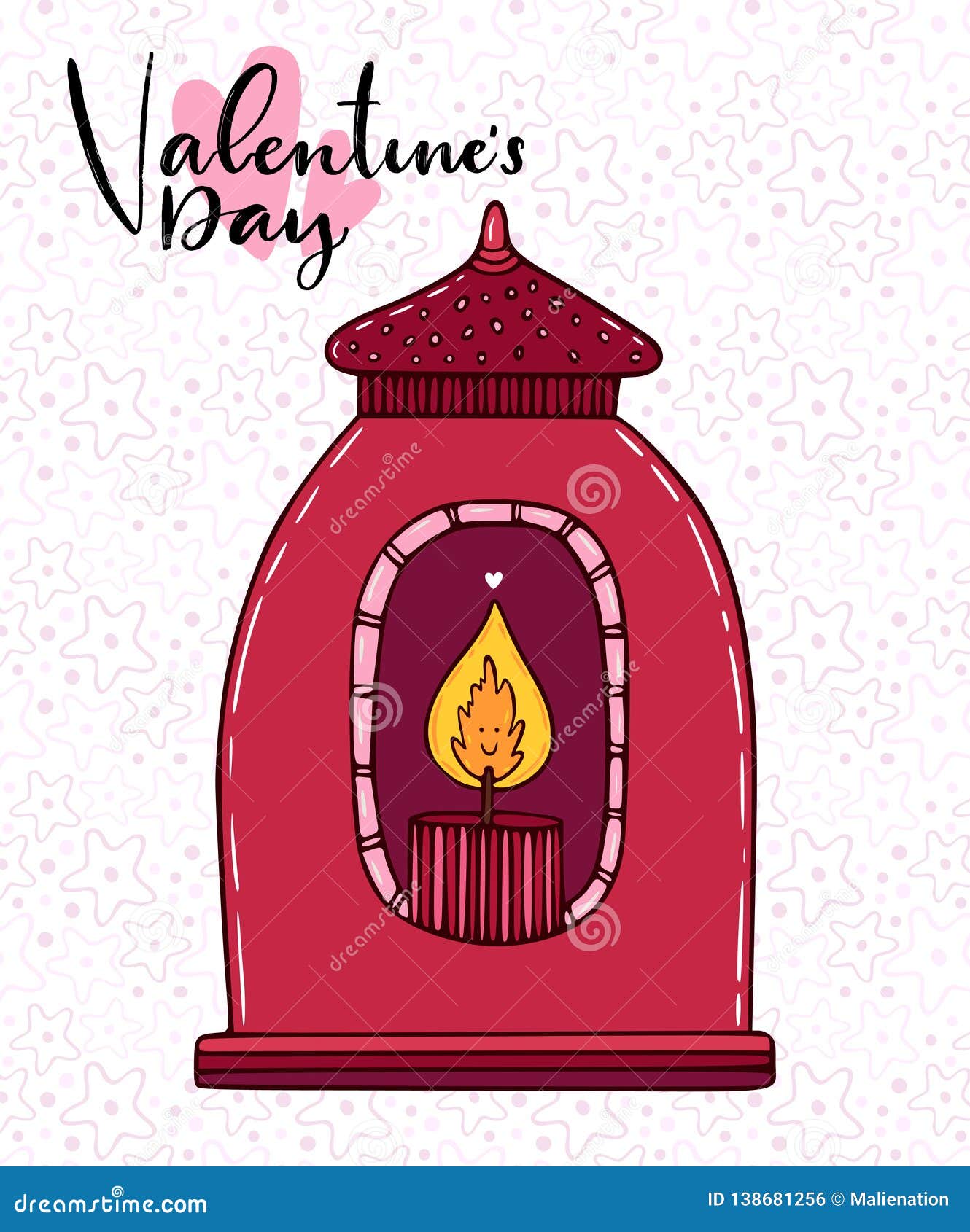 Lantern Vector Illustration. Hand Drawn Cute Doodle Candle. Greeting ...