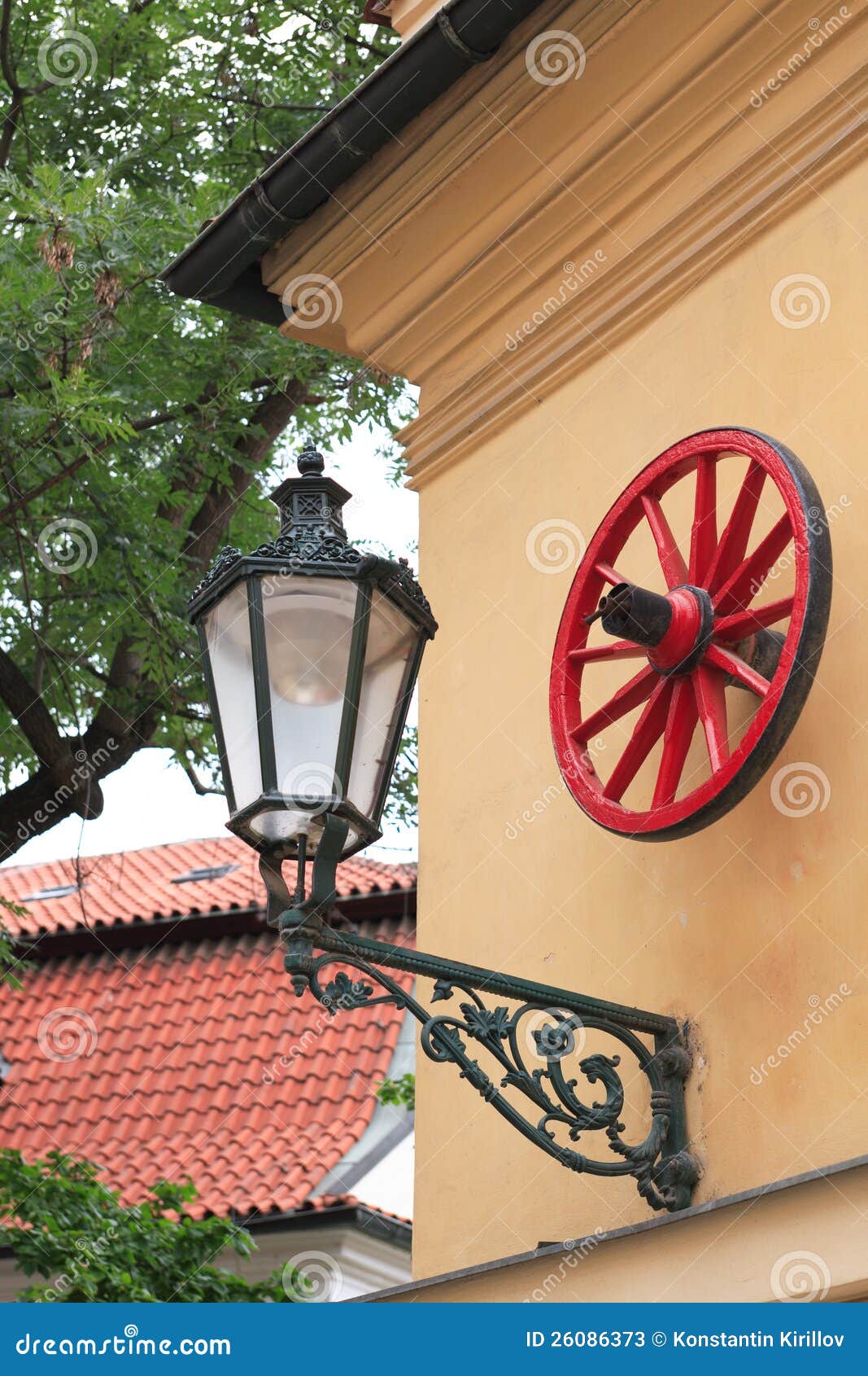 Lantern and Wheel stock image. Image of wheel, architecture - 26086373