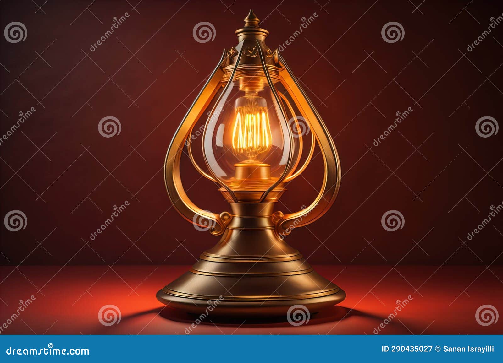 Lantern on a Wooden Table and a Dark Background. Ai Generative Stock ...