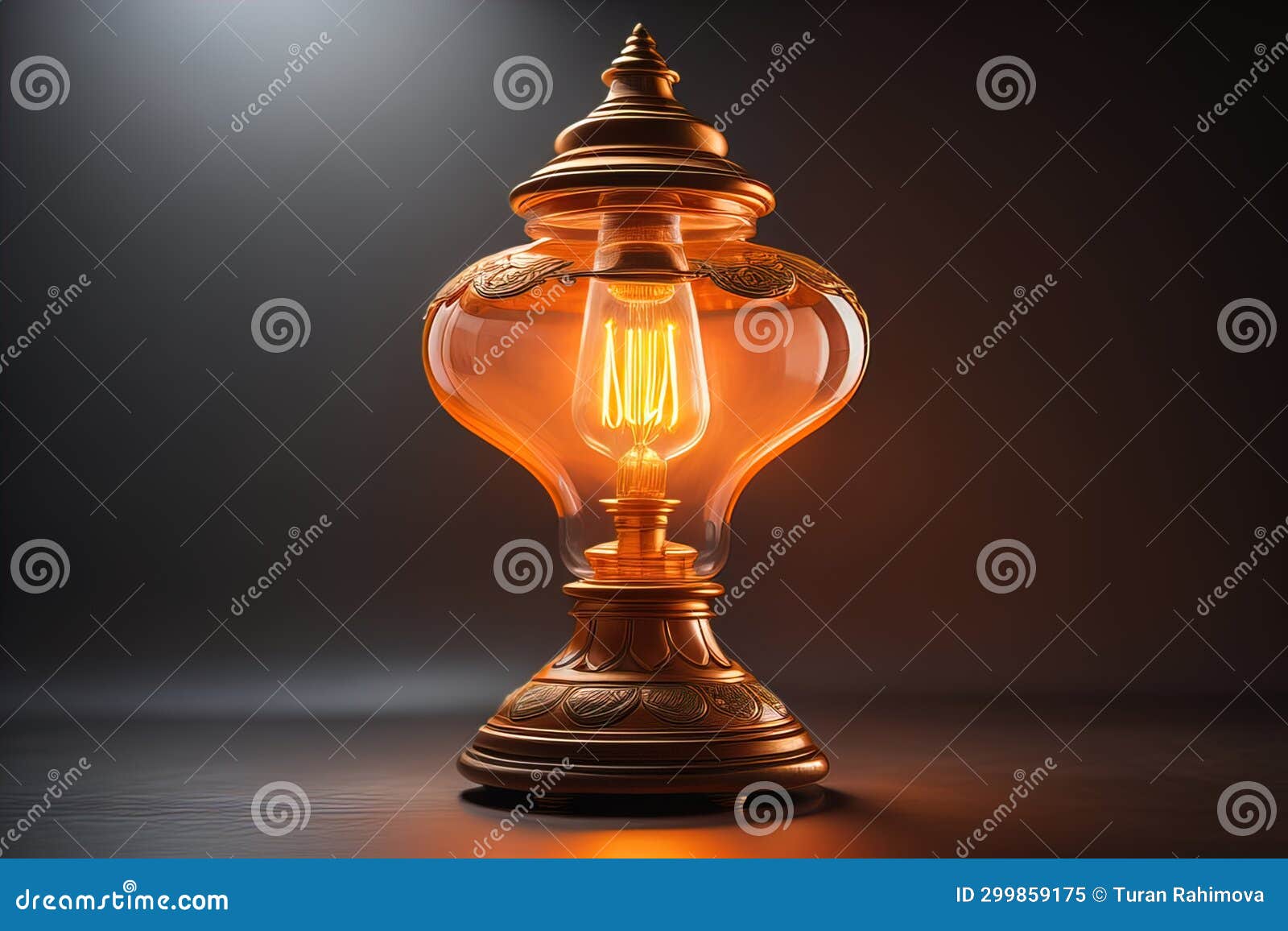 Lantern on a Wooden Table and a Dark Background. Ai Generative Stock ...