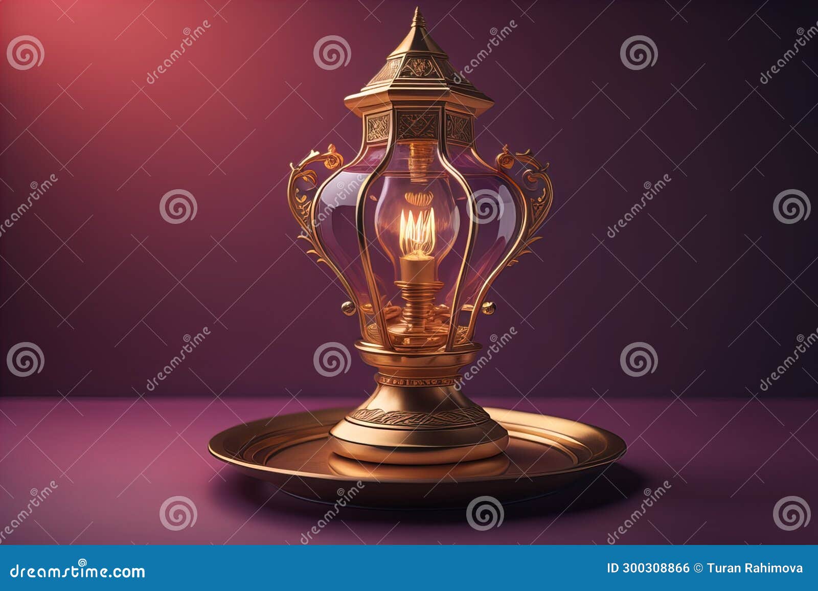 Lantern on a Wooden Table and a Dark Background. Ai Generative Stock ...
