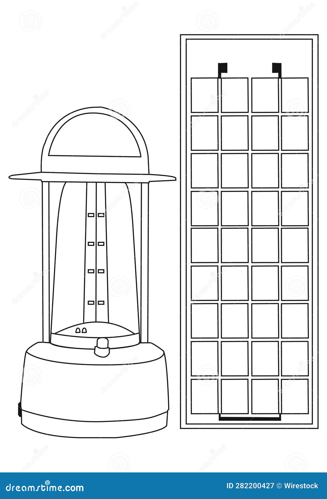 Lanterna Solar Com Painel Solar Imagem de Stock - Imagem de verde ...