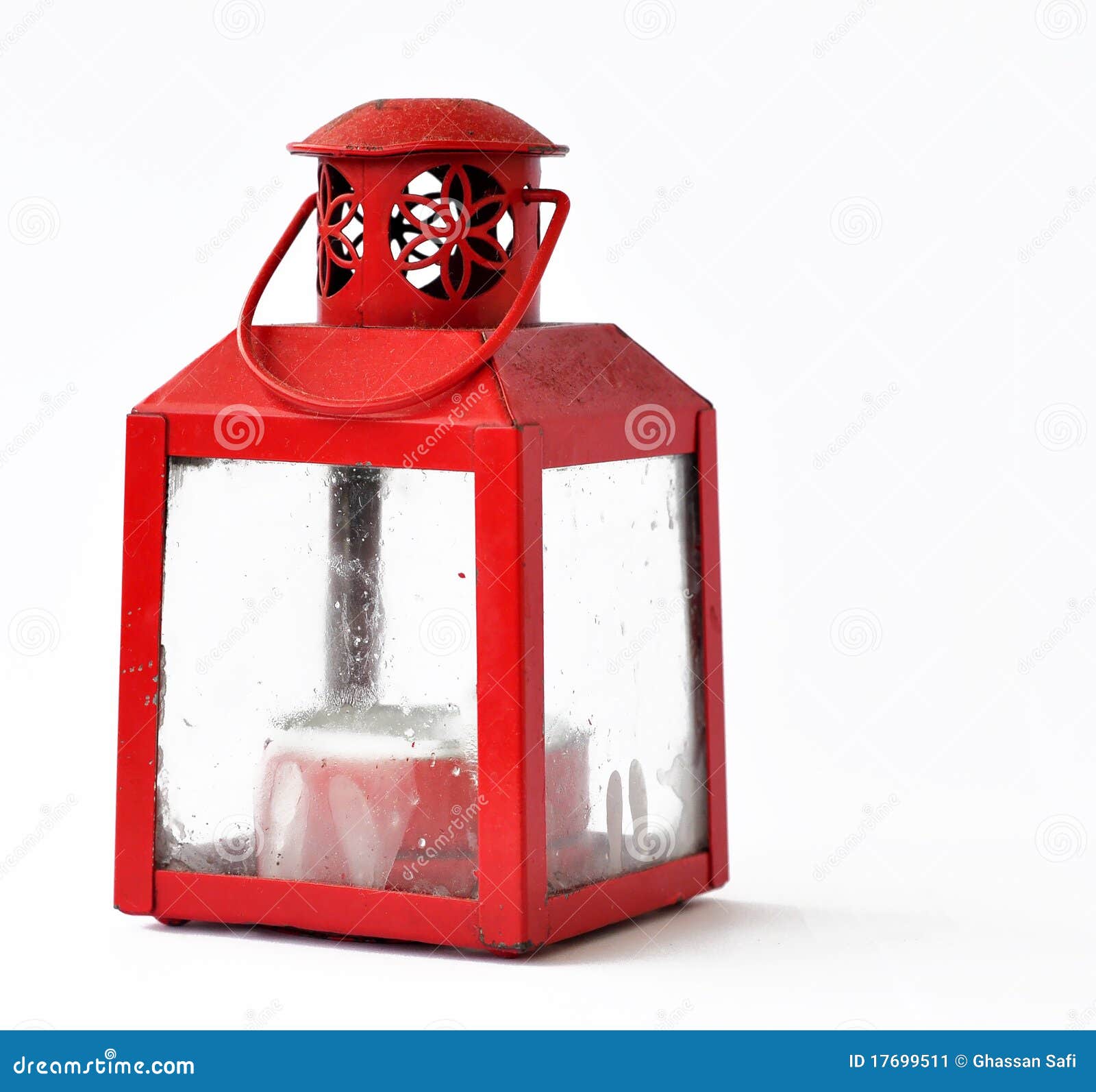 Lanterne rouge de bougie image stock. Image du poussiéreux - 17699511