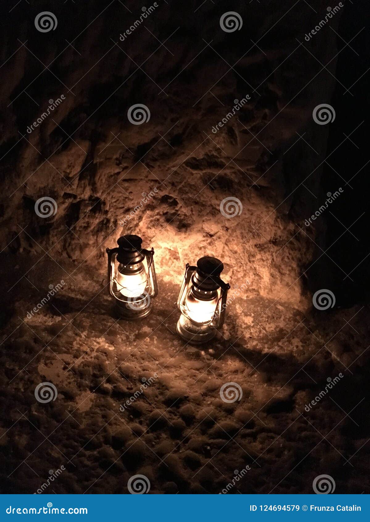 Lanterns in the cave stock image. Image of lanterns - 124694579