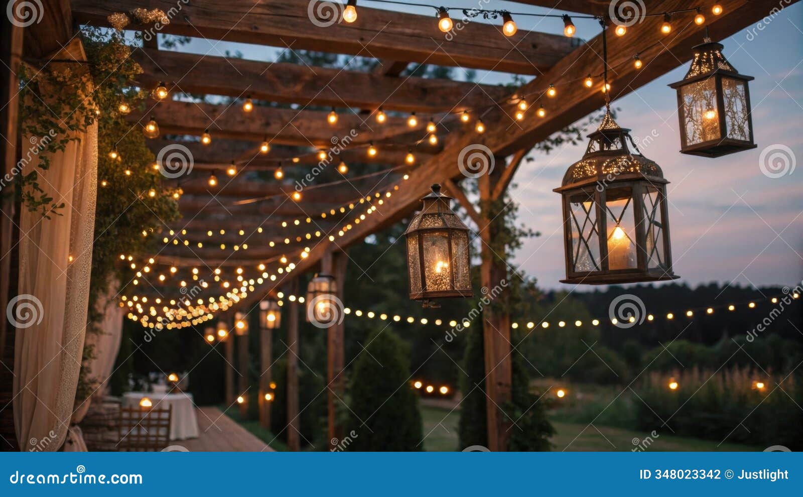 Lanterns Hang from the Overhead Beams Offering an Extra Layer of ...