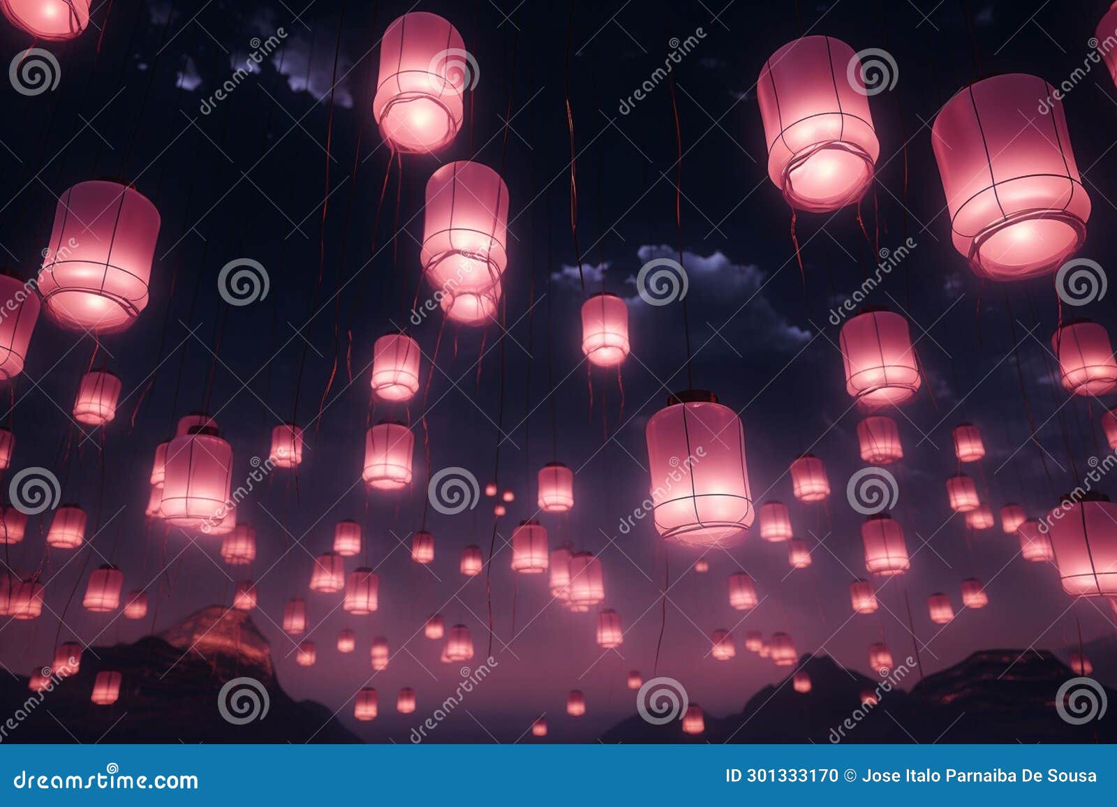 Sky Lanterns Of Support Lanterns Released Into Royalty-Free Stock Image | CartoonDealer.com ...