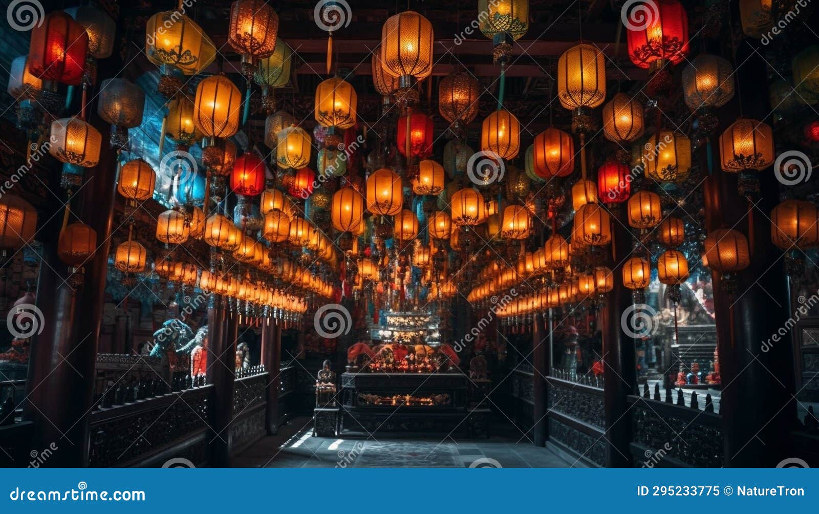 Lantern in the Temple Lanterns in the Temple Generative AI Stock ...