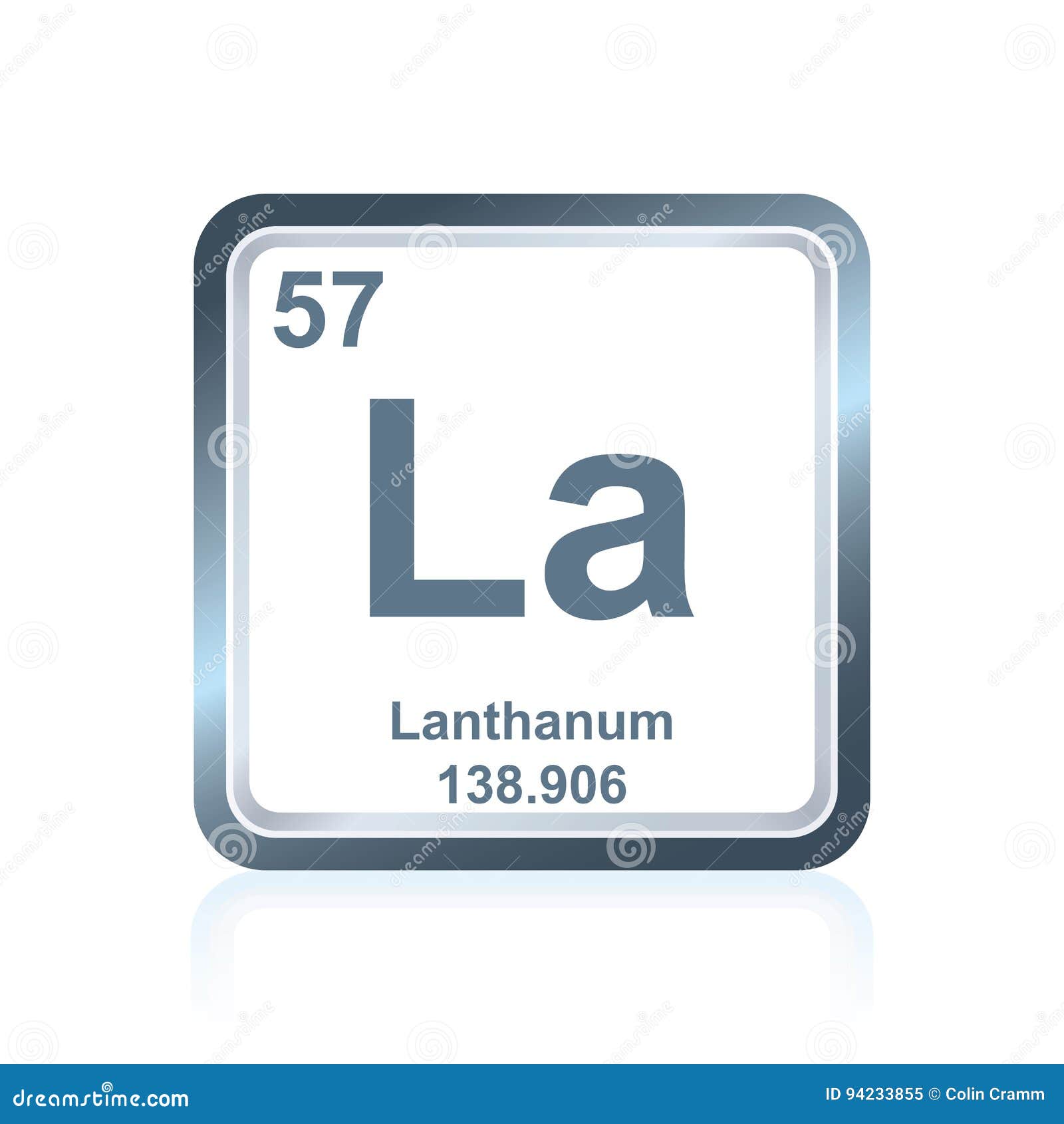 Lanthan Des Chemischen Elements Vom Periodensystem Stock Abbildung ...