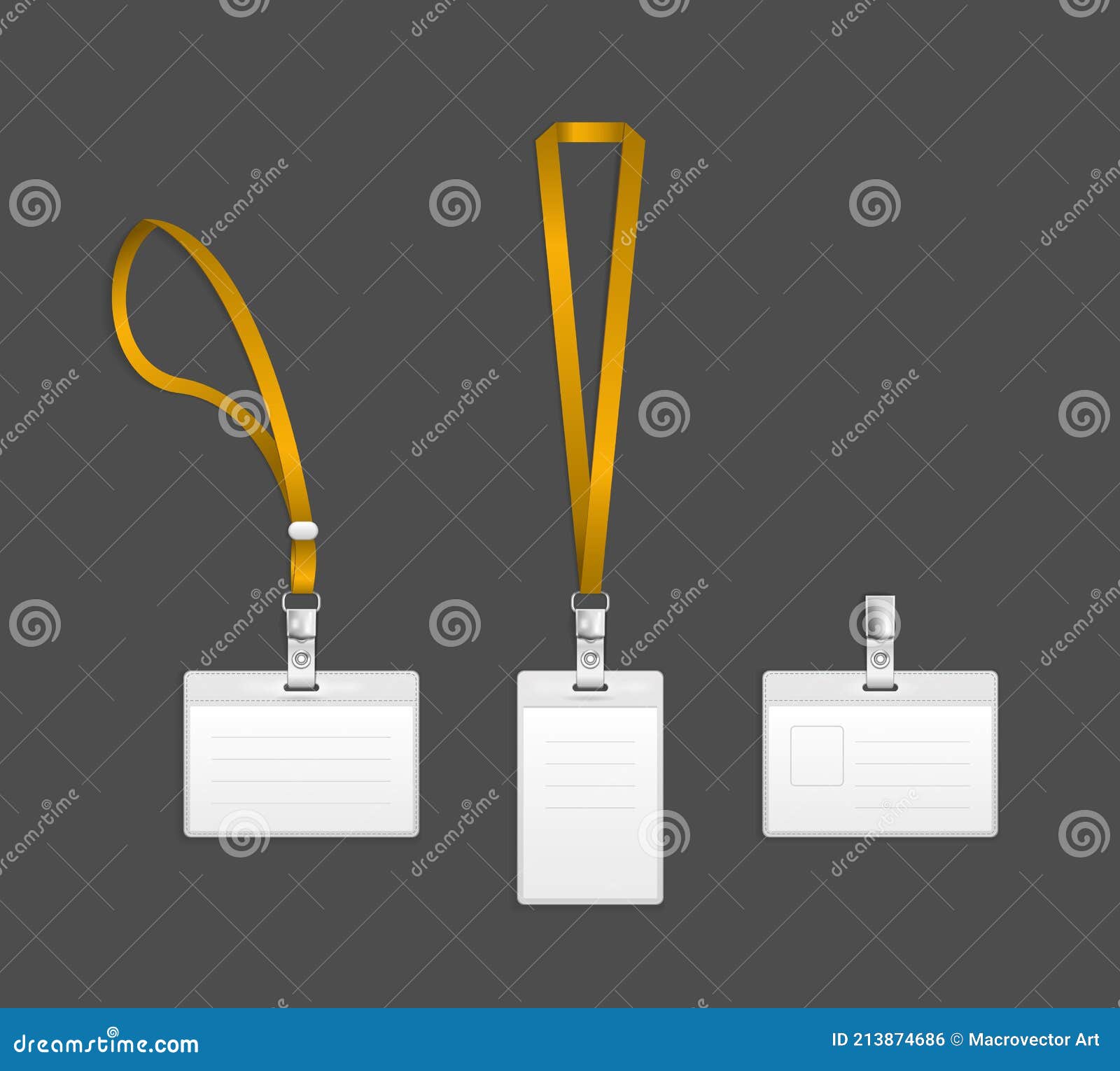 Lanyard, Name Tag Holder End Badge Templates Stock Vector ...