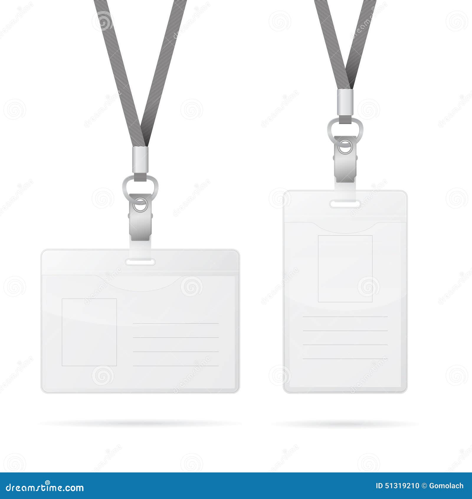 Lanyard with Transparent Empty Vertical and Horizontal Tags Badge ...