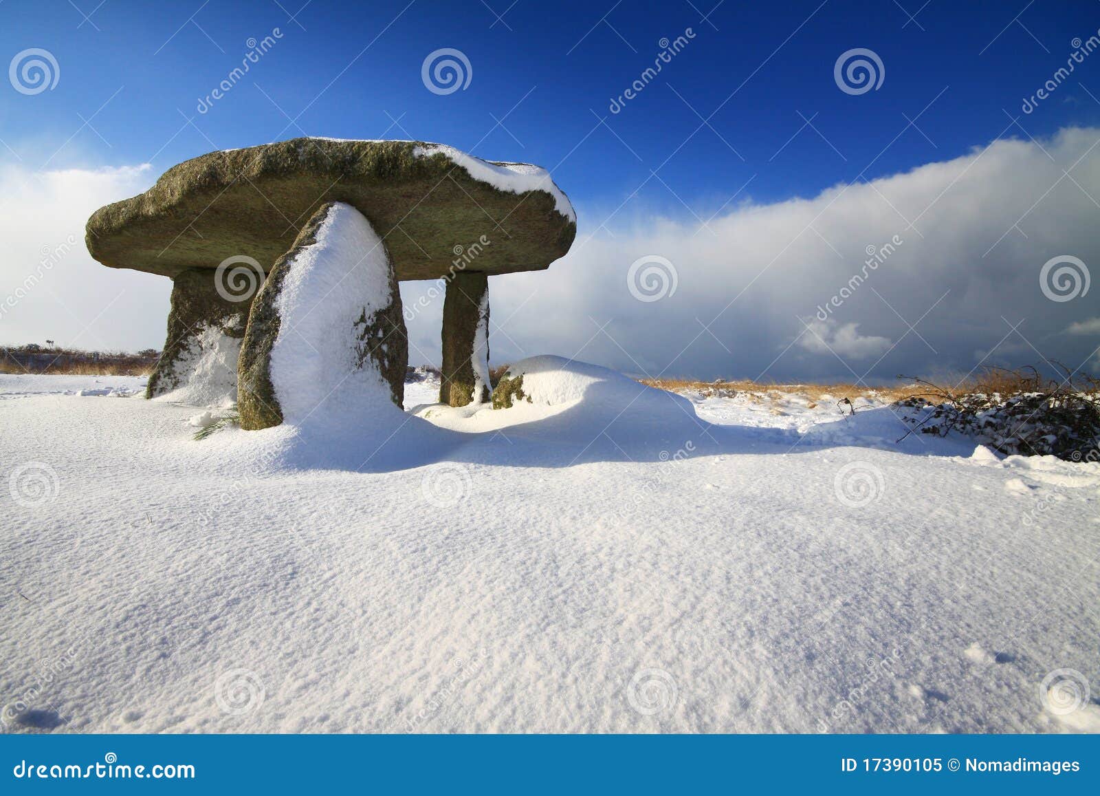 Lanyon Quoit in the Snow. stock image. Image of madron - 17390105