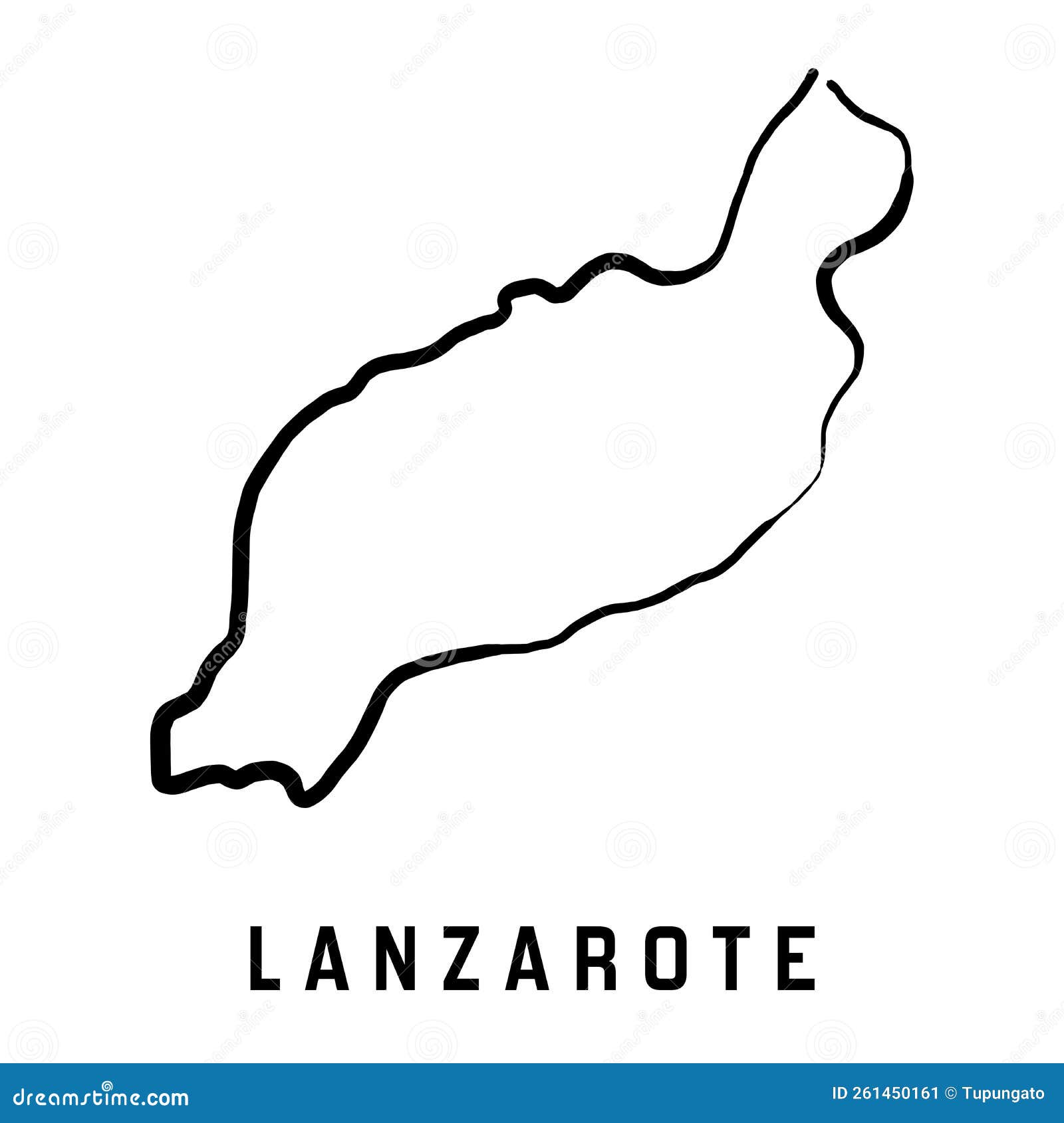 Lanzarote Island Simple Vector Map Stock Vector - Illustration of ...