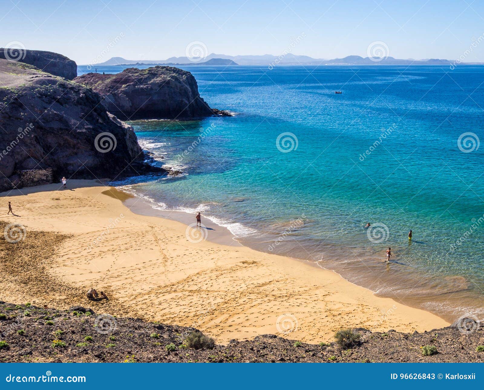 Lanzarote - Papagayo beach stock image. Image of shore - 96626843