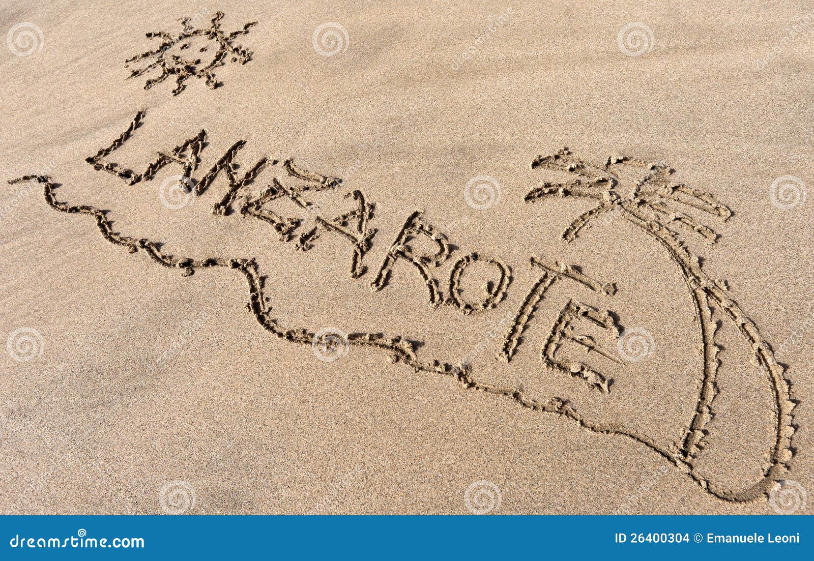 Lanzarote, Sand Writing on the Beach Stock Photo - Image of coast ...