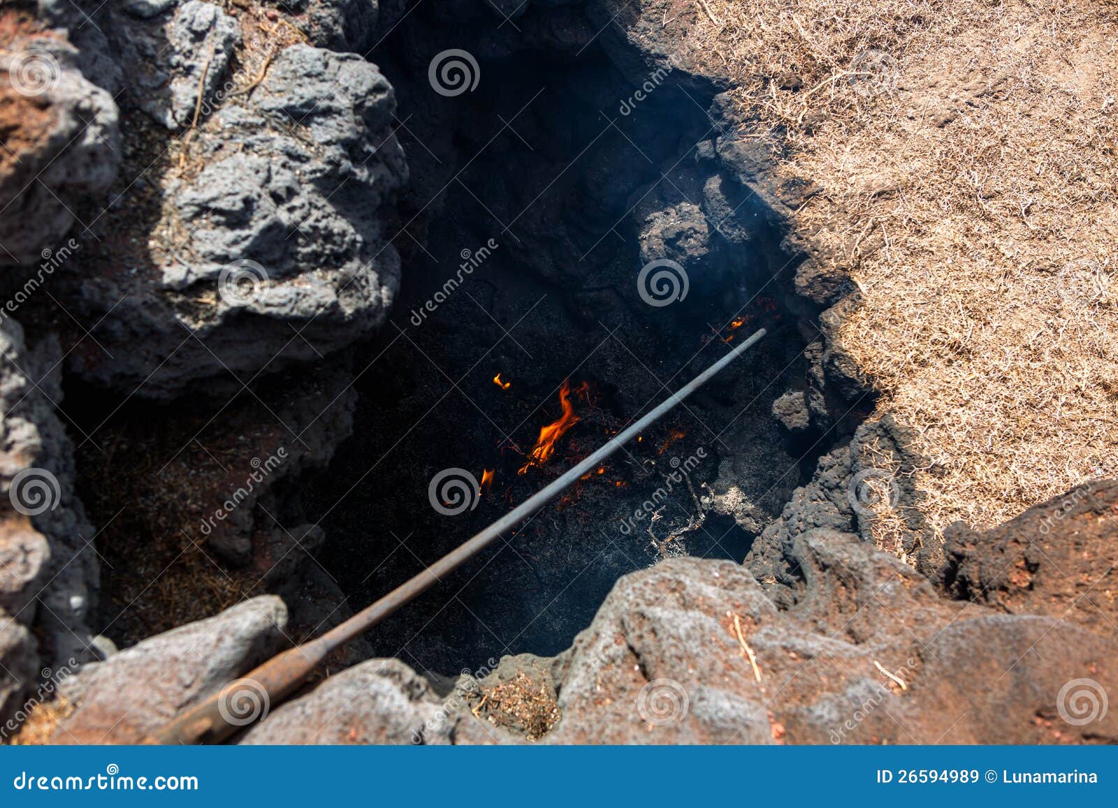 Lanzarote Timanfaya Cooking with Volcano Fire Stock Image - Image of ...