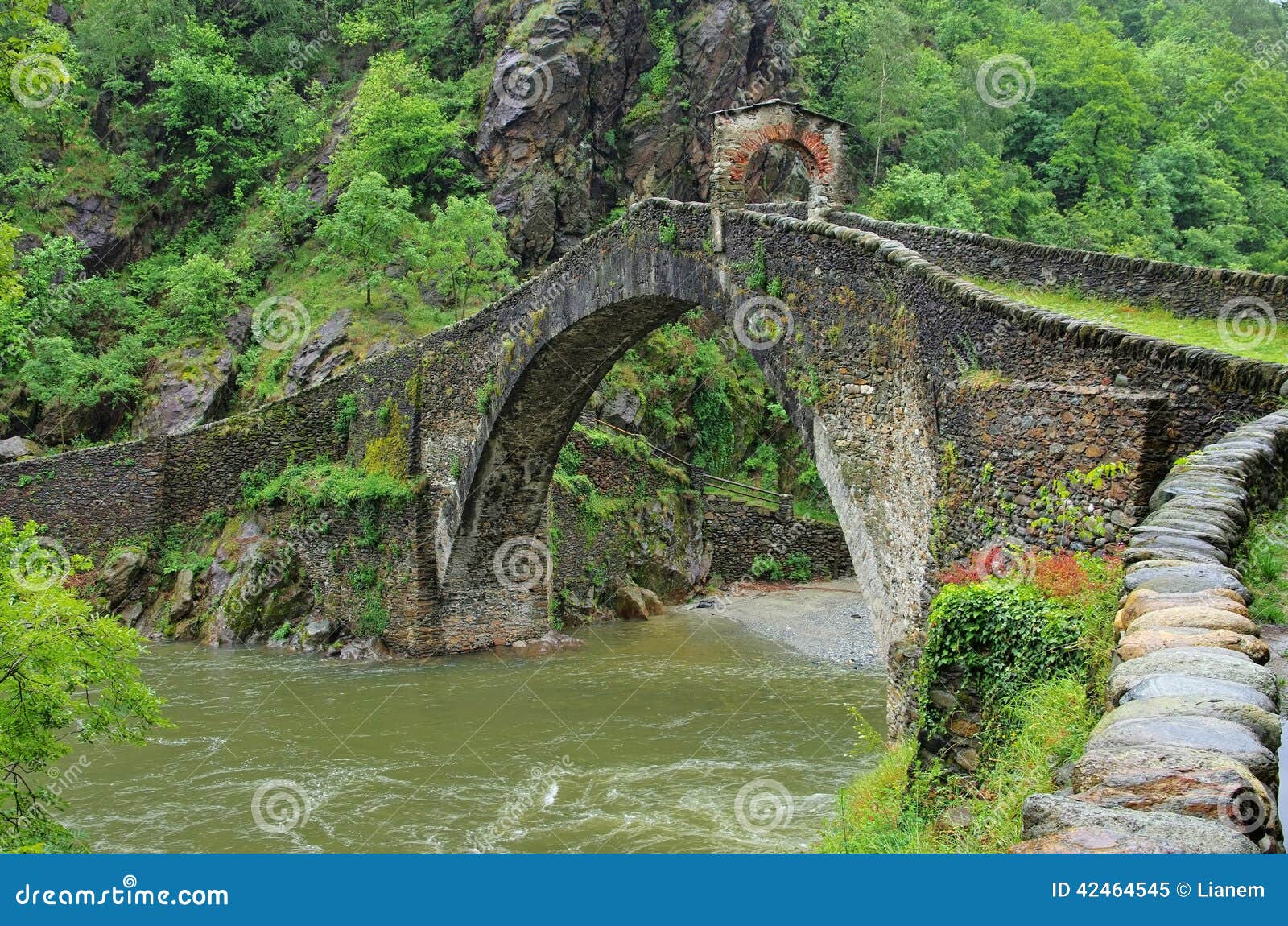 Lanzo Torinese Devils Bridge Stock Image - Image of piedmont, stone ...